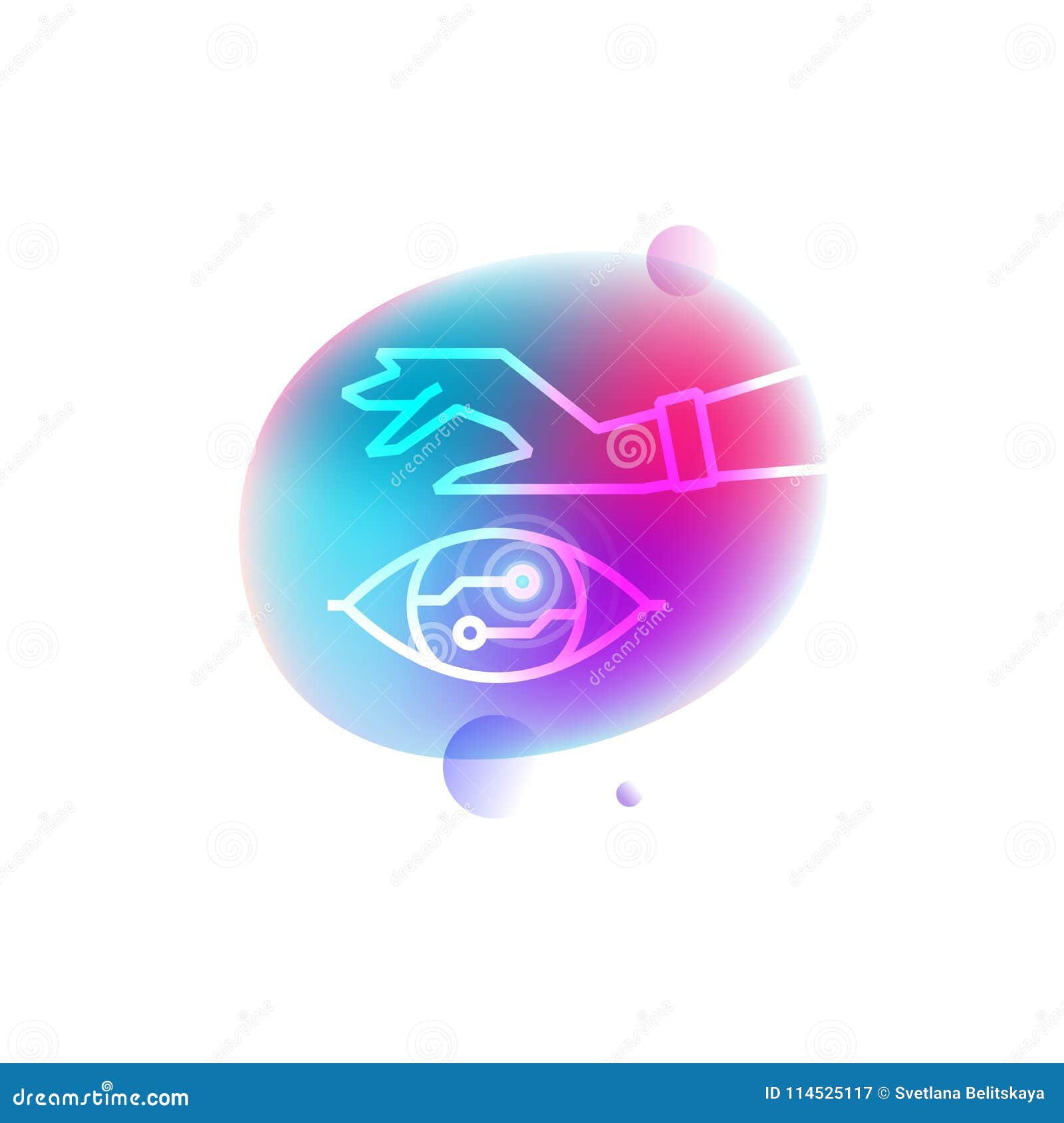 Eye Tap Augmentation Neon Icon Stock Vector - Illustration of line ...