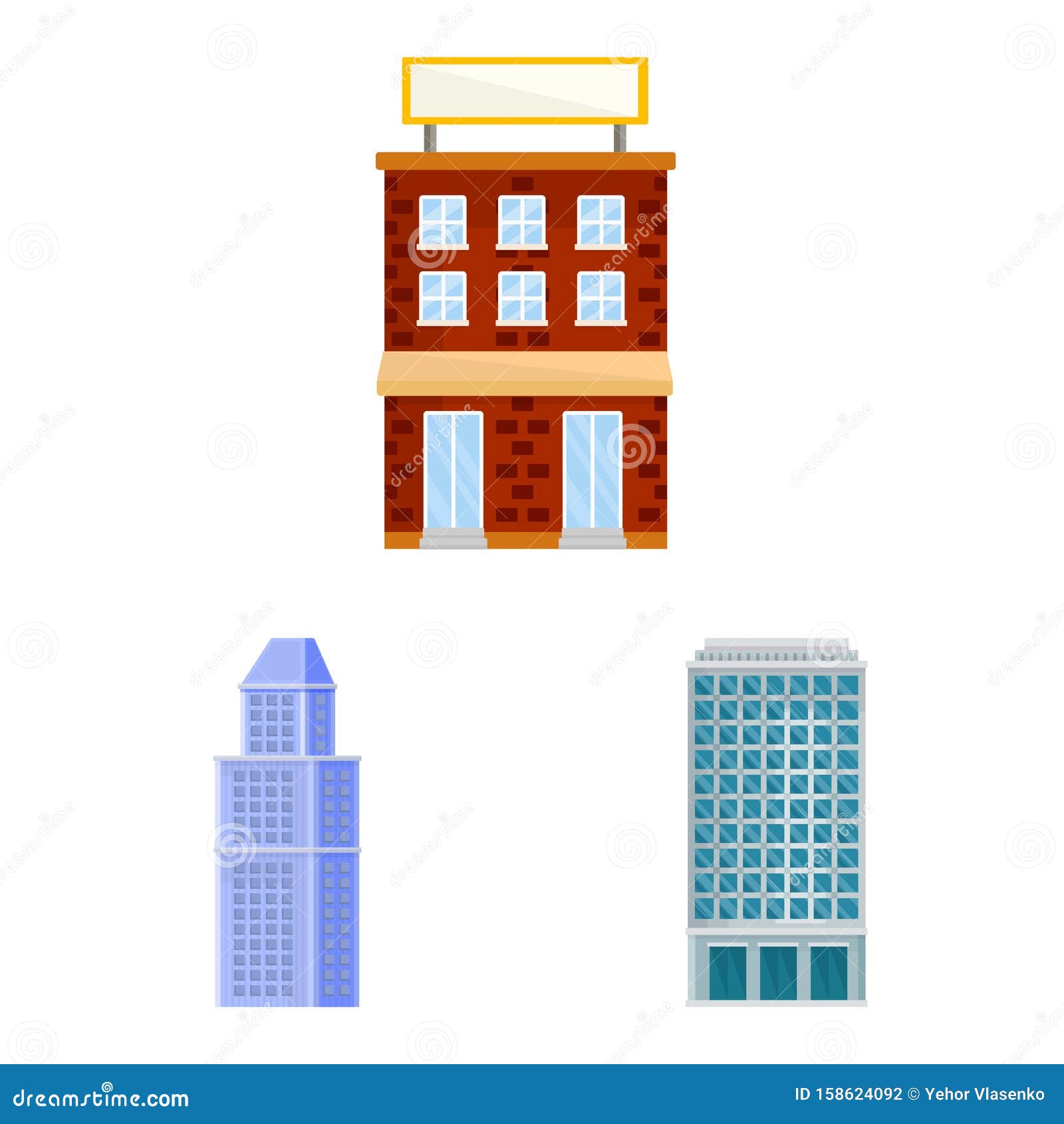 Vector Design of Facade and Building Icon. Collection of Facade and ...