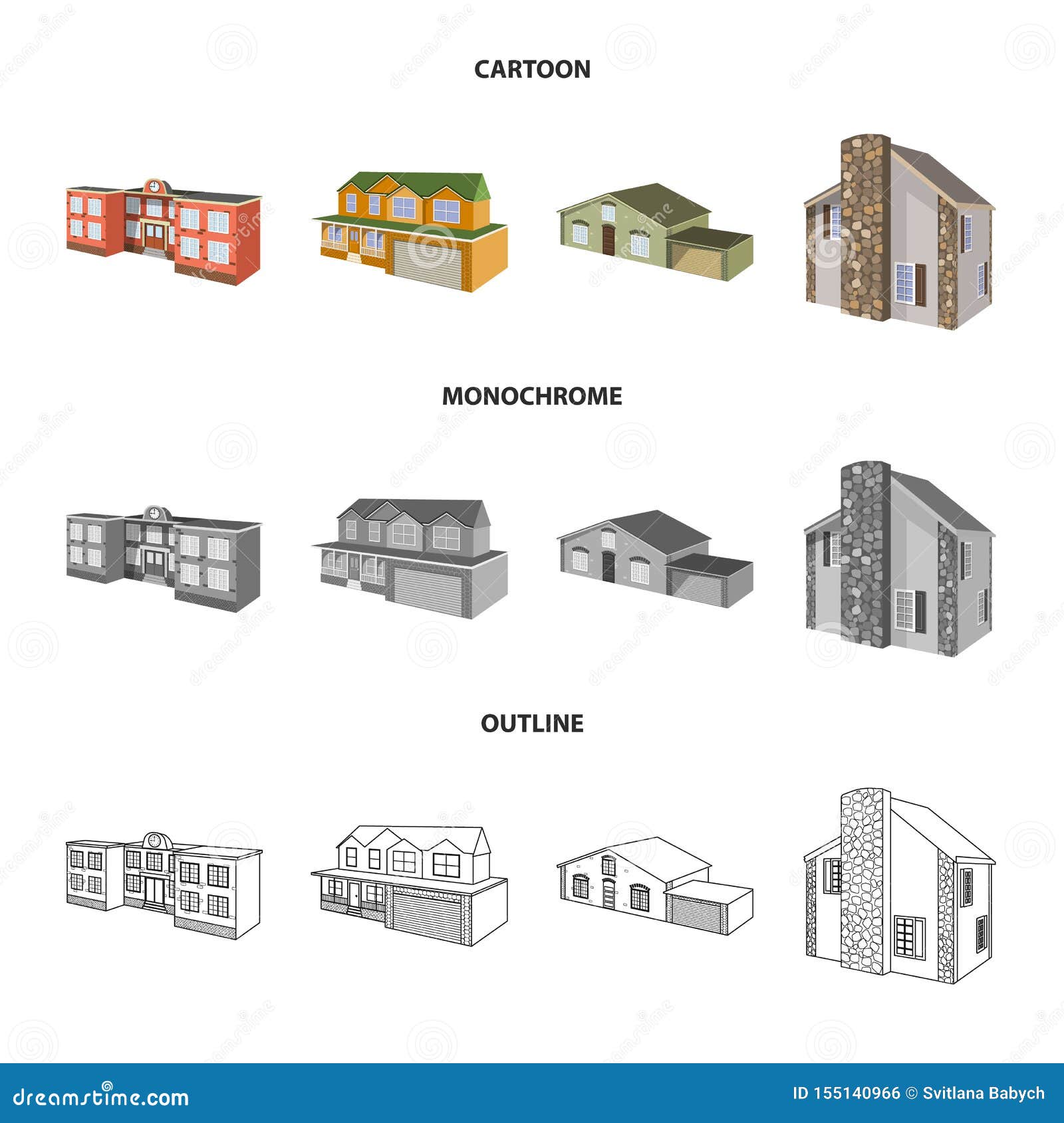 Vector Design of Facade and Housing Logo. Collection of Facade and ...