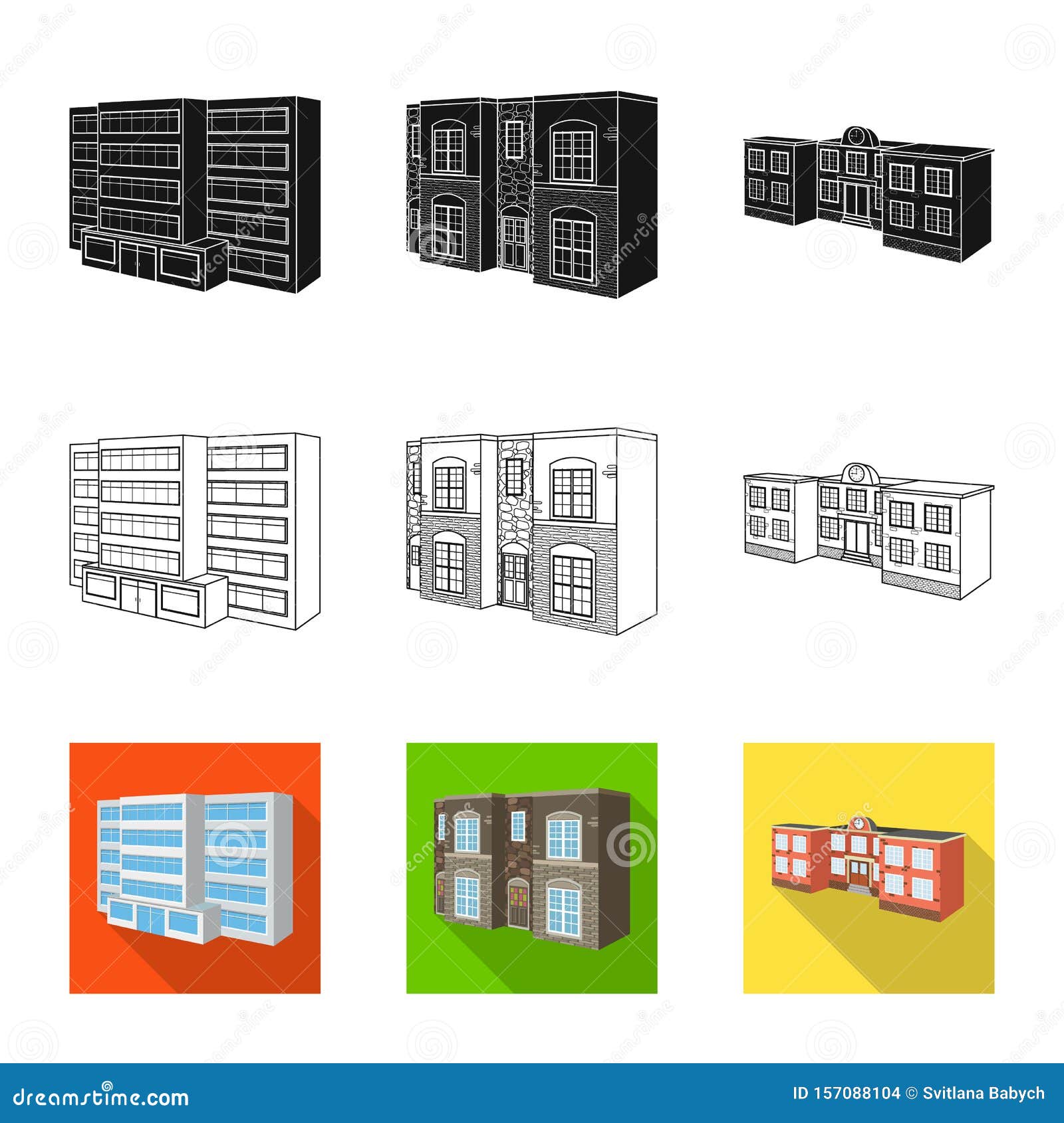 Vector Design of Facade and Housing Sign. Set of Facade and ...