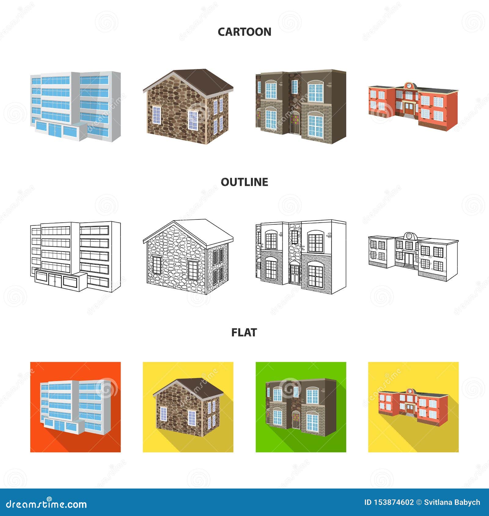 Vector Design of Facade and Housing Icon. Collection of Facade and ...