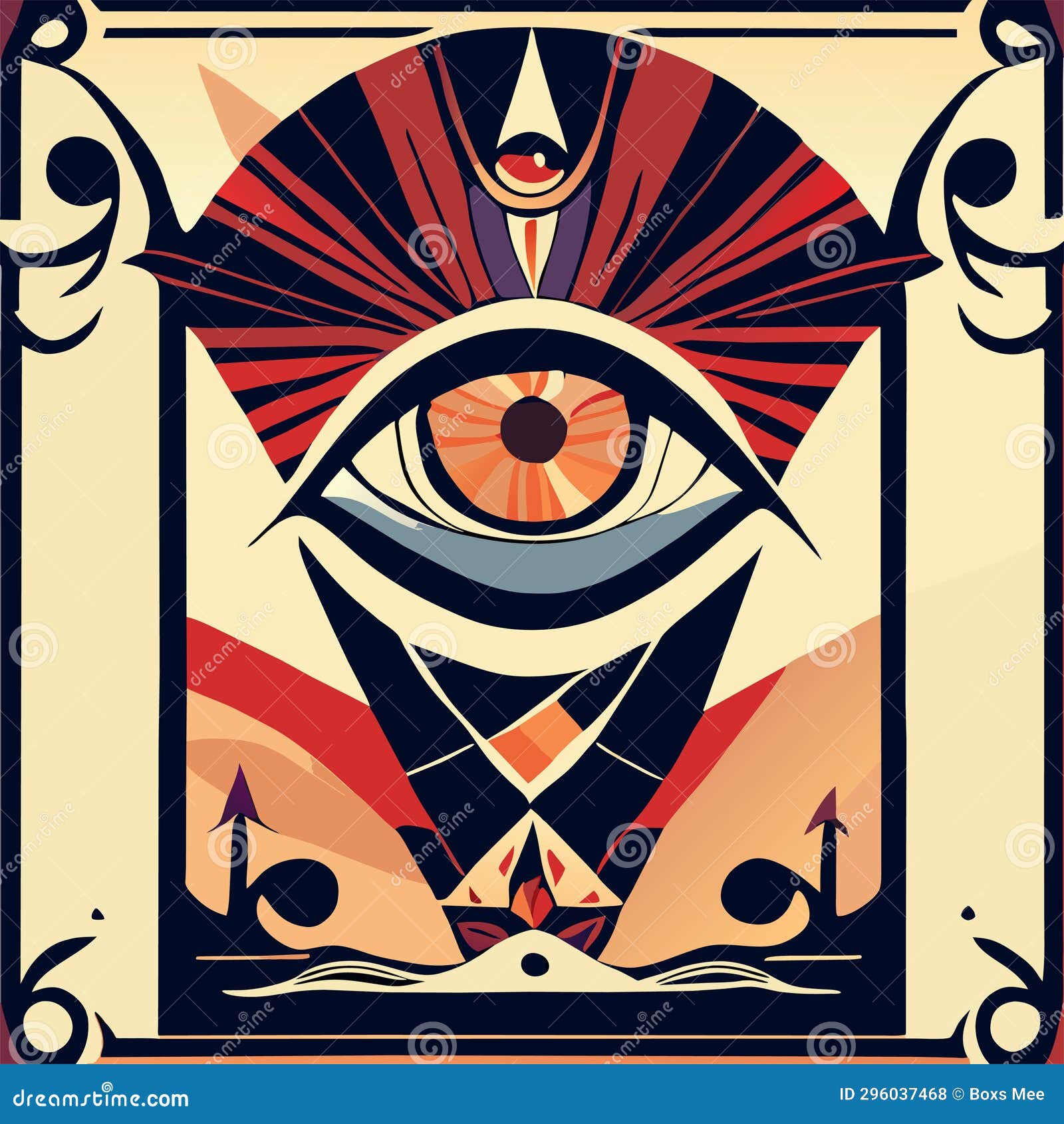 Vector Illustration of the Face of the Ancient Egyptian God Horus in a ...