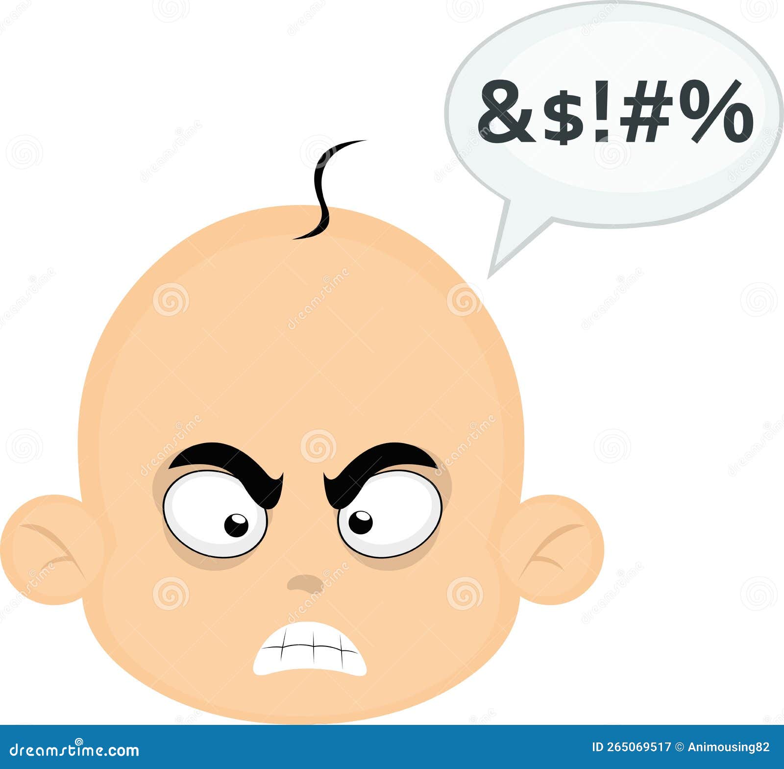 Vector Head Toddler Anger Expression Insult Bubble Dialogue Stock ...