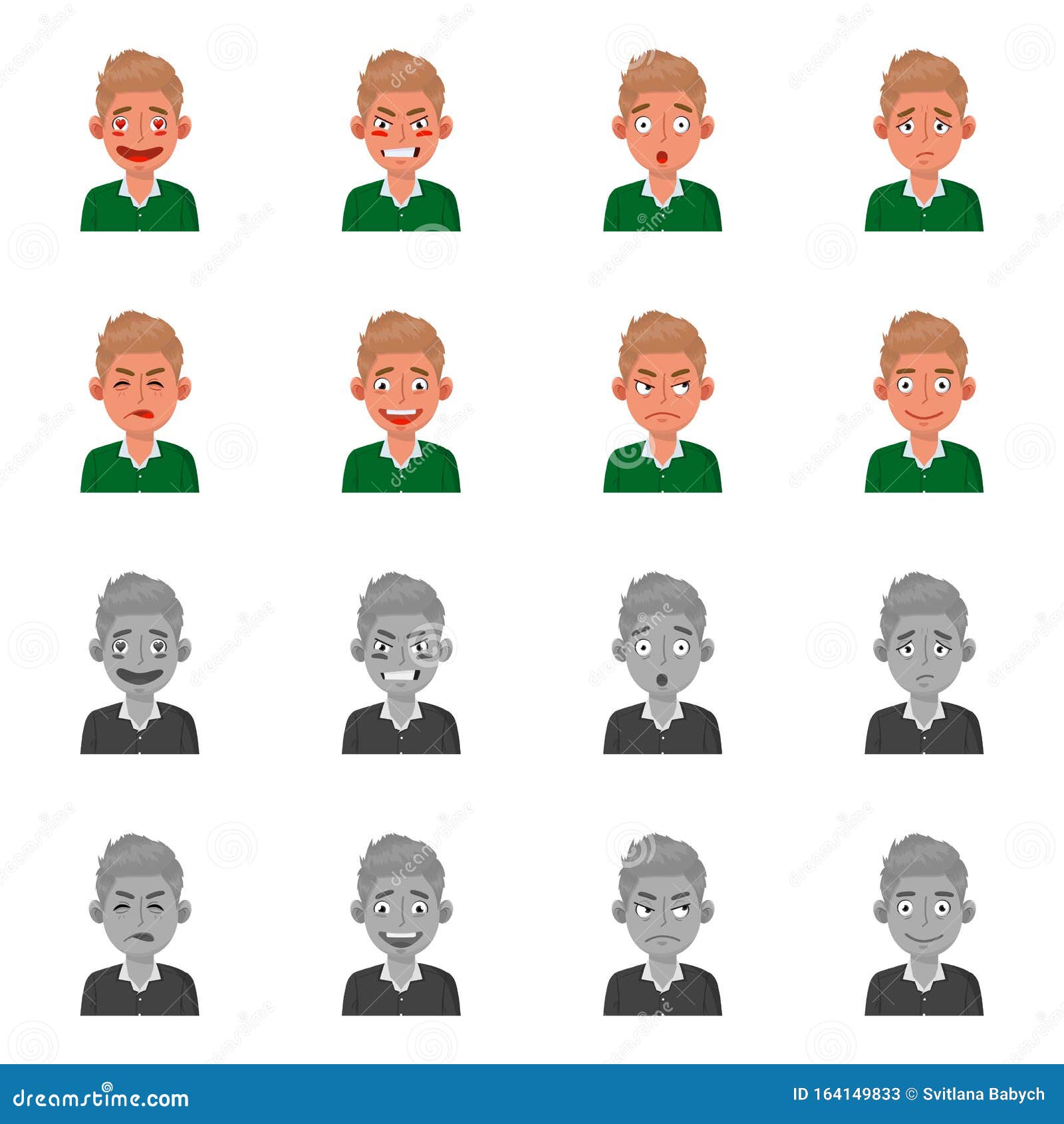 Vector Illustration of Face and Boy Logo. Collection of Face and ...