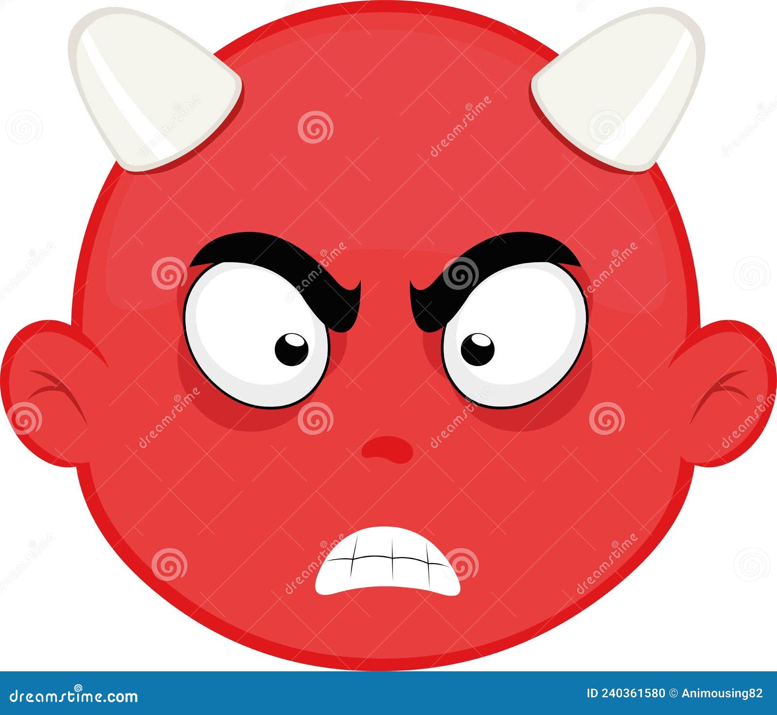 Face of a Cartoon Devil with an Angry Expression Stock Vector ...