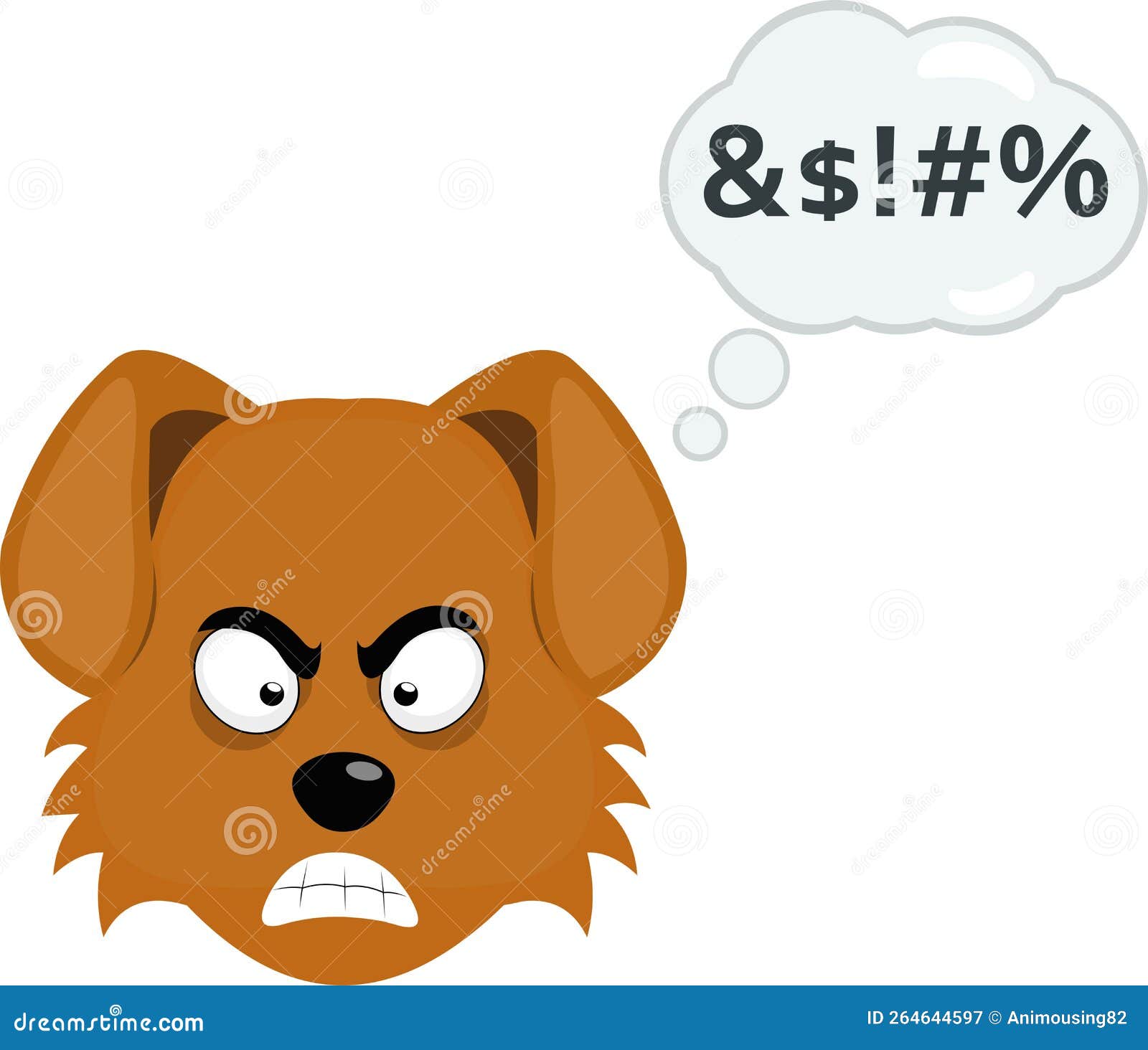 Vector Head Puppy Dog Cloud Thought Insults Stock Vector - Illustration ...