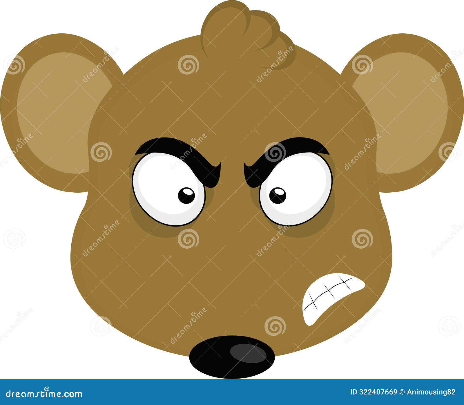 Head Mouse Angry Expression Stock Vector - Illustration of vector ...
