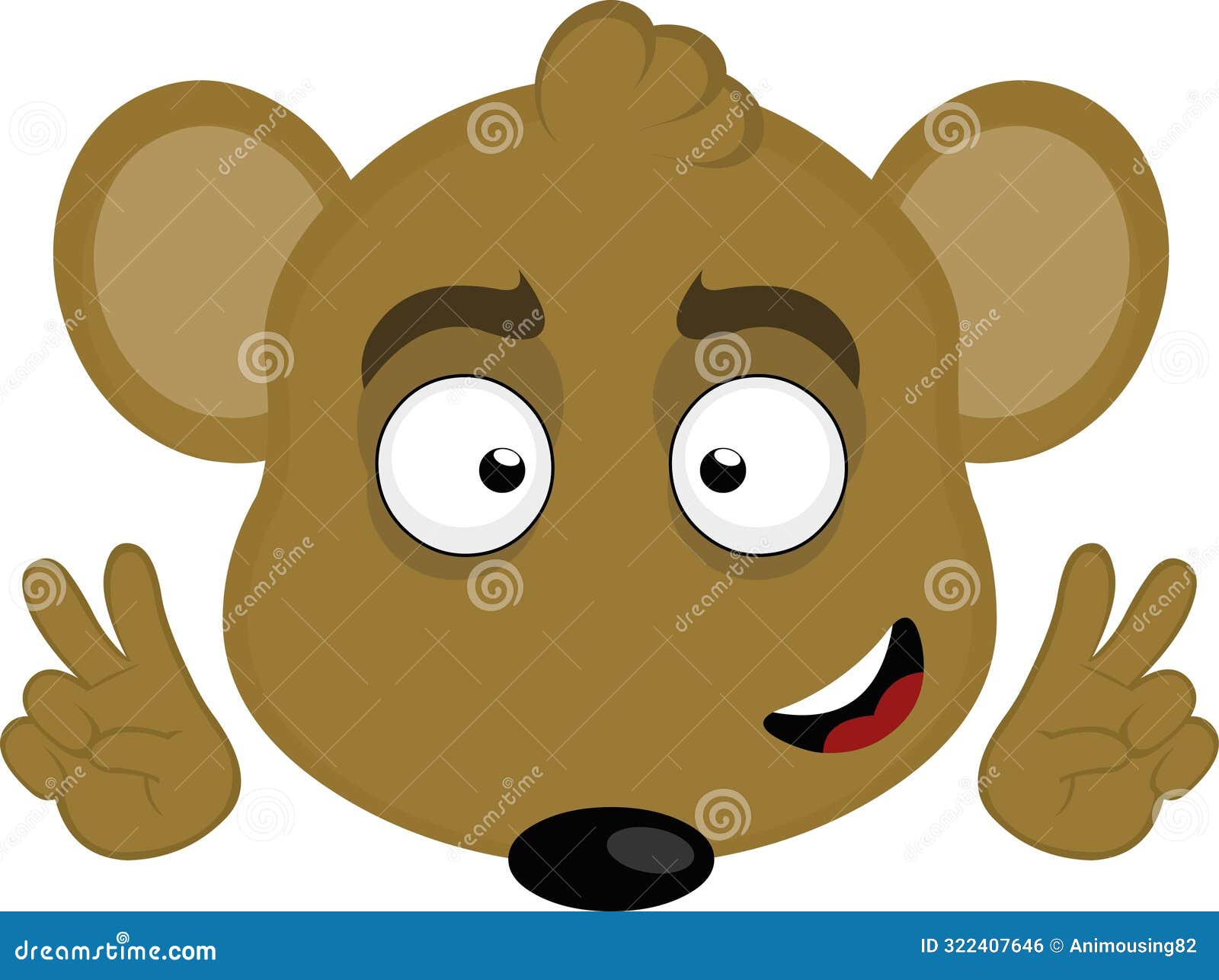 Head Mouse Hands Gesture Love and Peace Stock Vector - Illustration of ...
