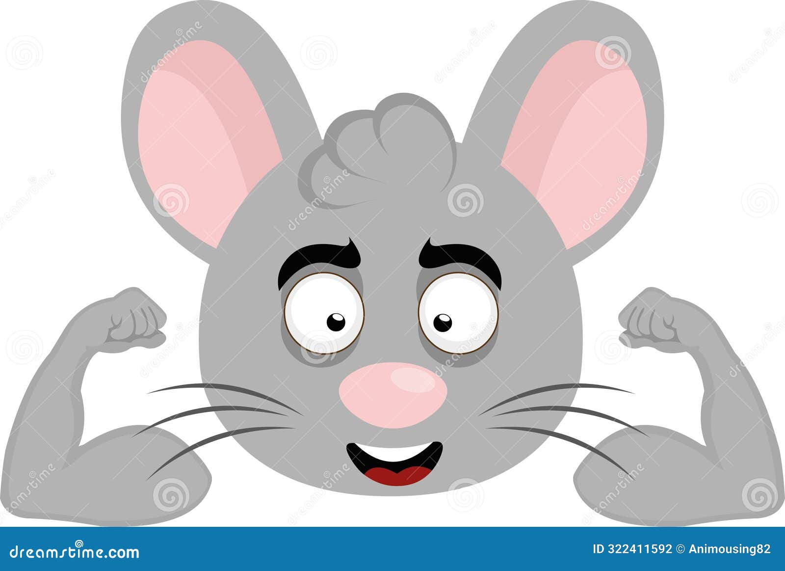 Mouse head biceps cartoon stock vector. Illustration of muscle - 322411592