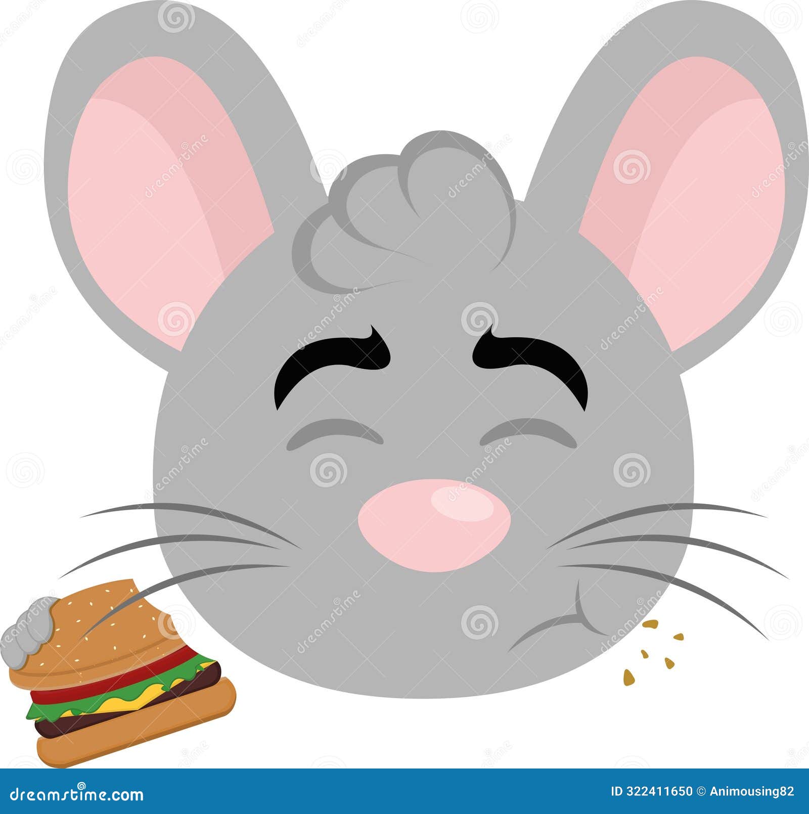 Head Mouse Eating Hamburger Stock Vector - Illustration of yummy ...