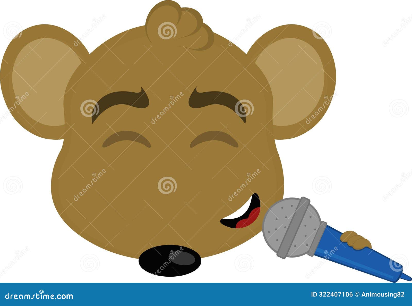 Mouse Head Singing Microphone Stock Vector - Illustration of voice ...