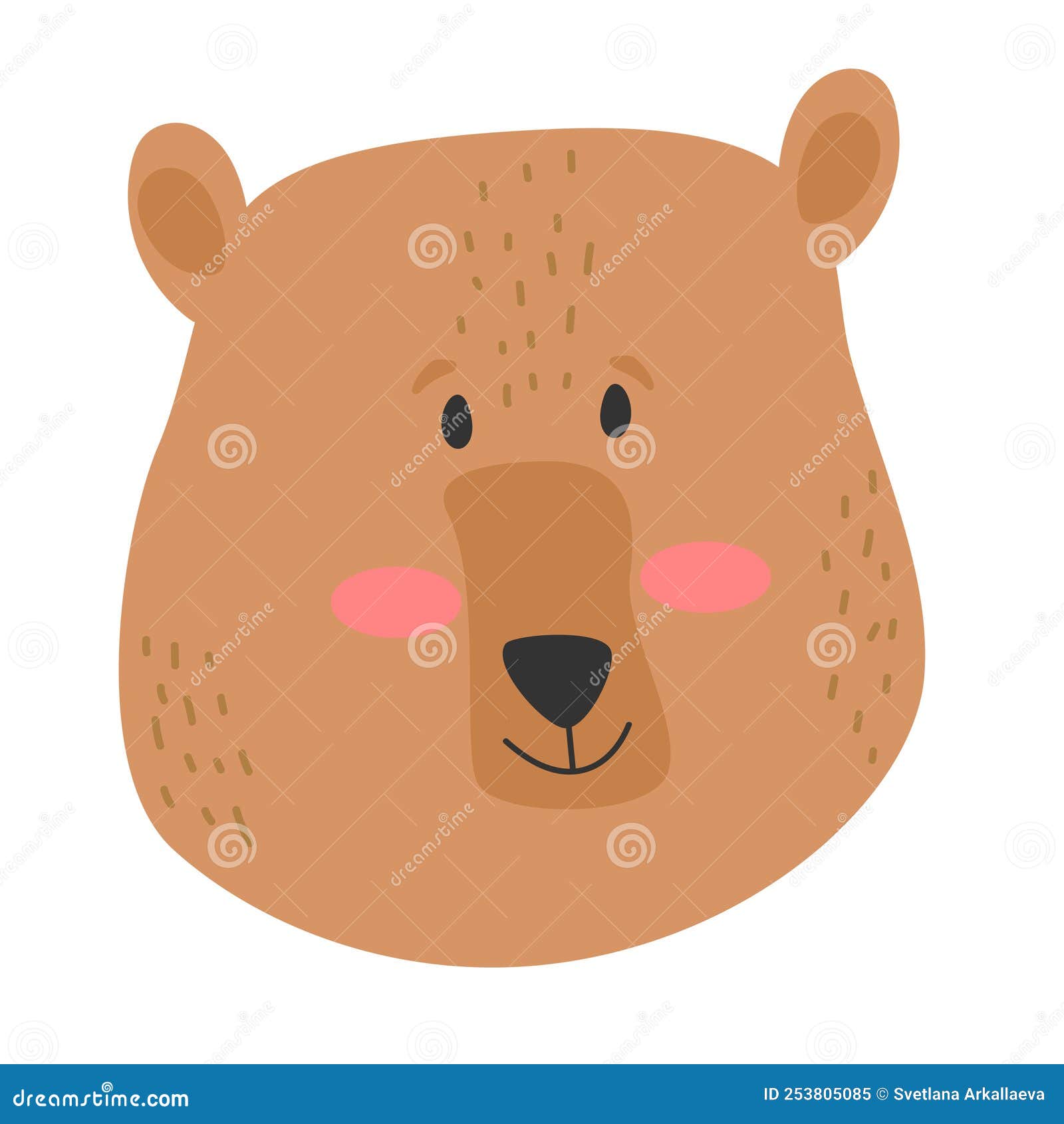 Vector Illustration, a Face of Large Wild Bear is Smiling Stock Vector ...