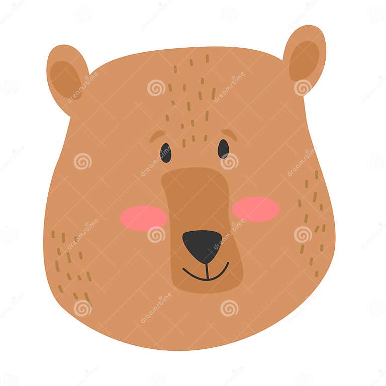 Vector Illustration, a Face of Large Wild Bear is Smiling Stock Vector ...