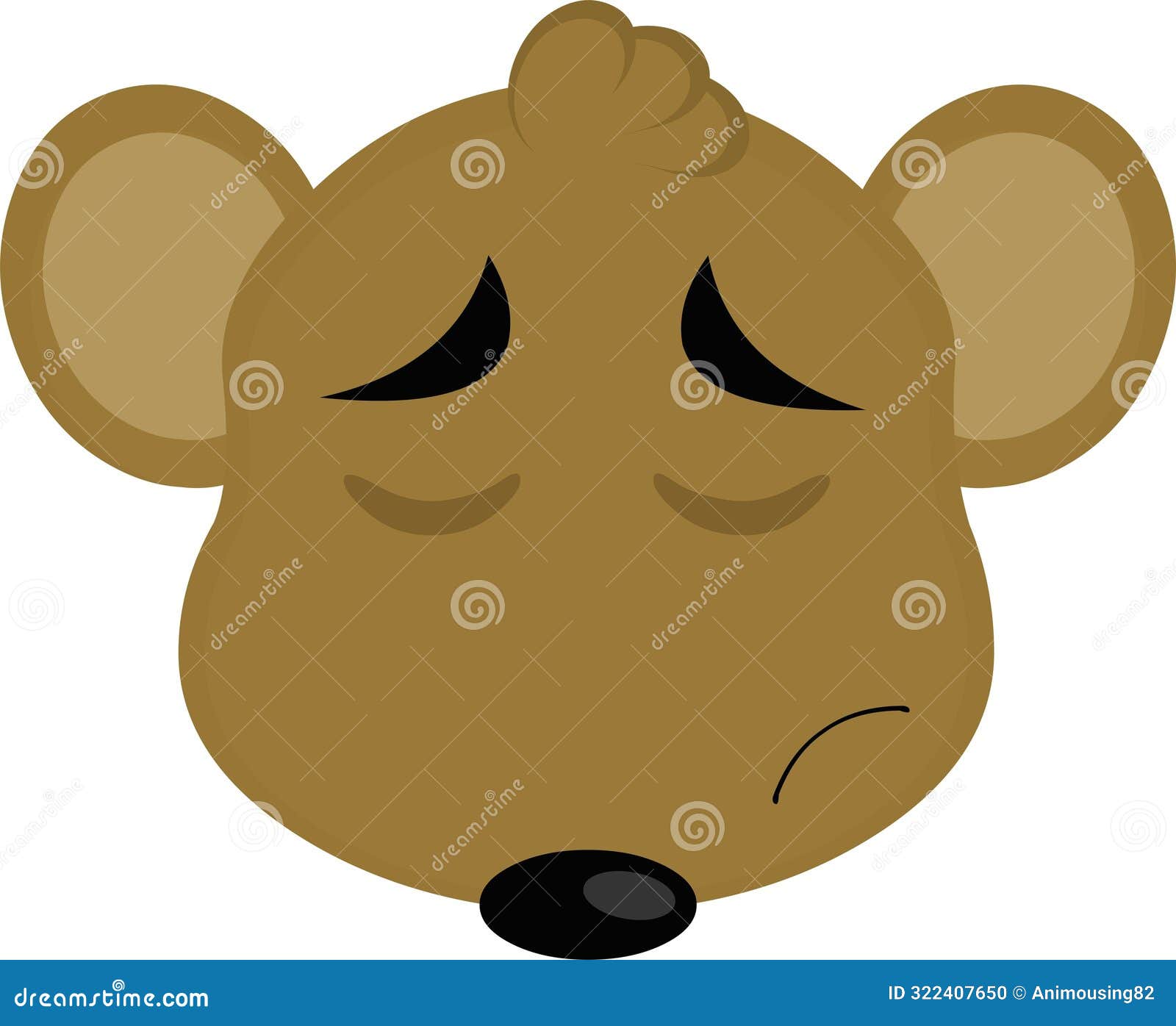Head mouse sad expression stock vector. Illustration of emotion - 322407650