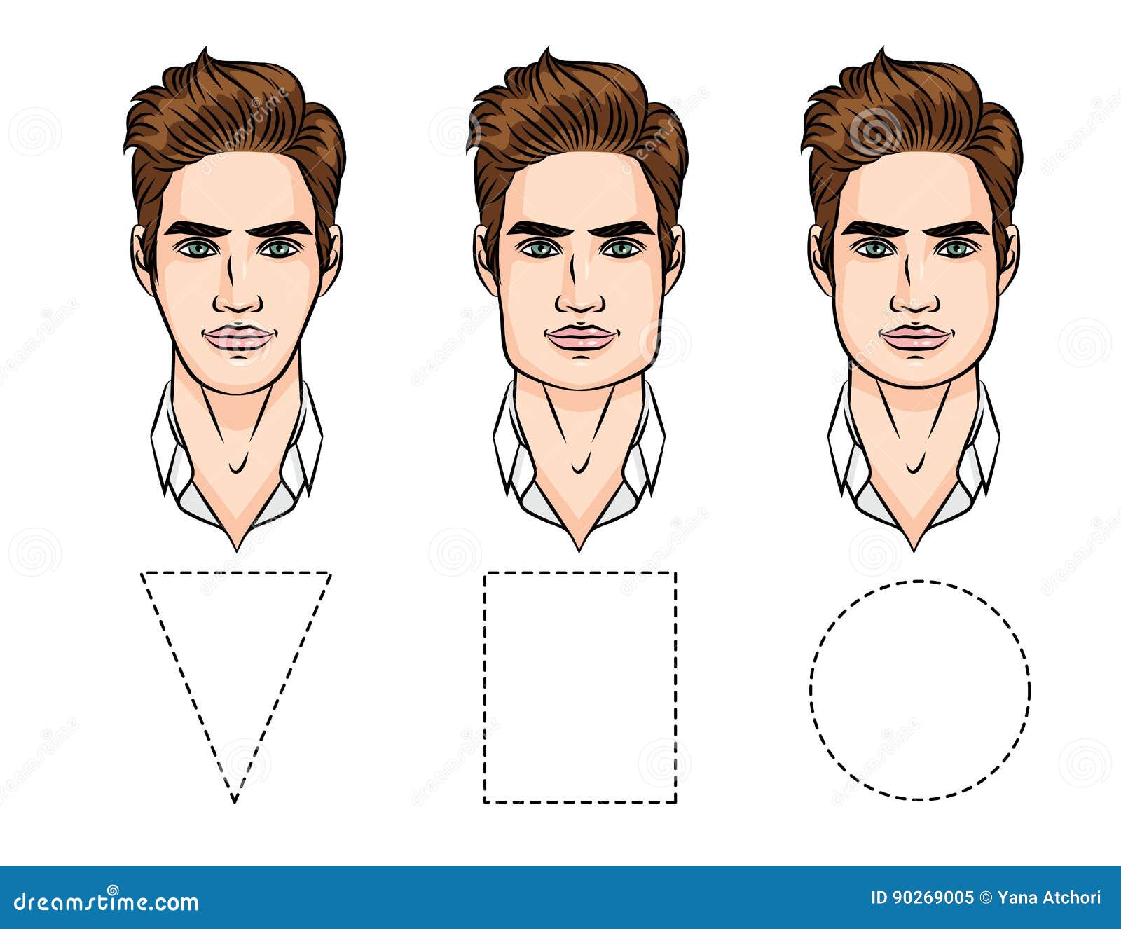 Vector Illustration of Face Types Stock Illustration - Illustration of ...