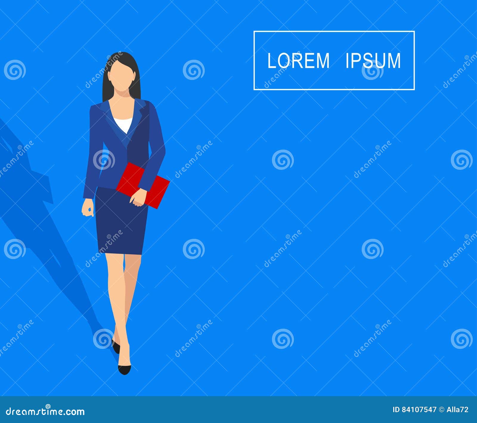Vector Illustration of Faceless Businesswoman with a Folder in His Hand ...
