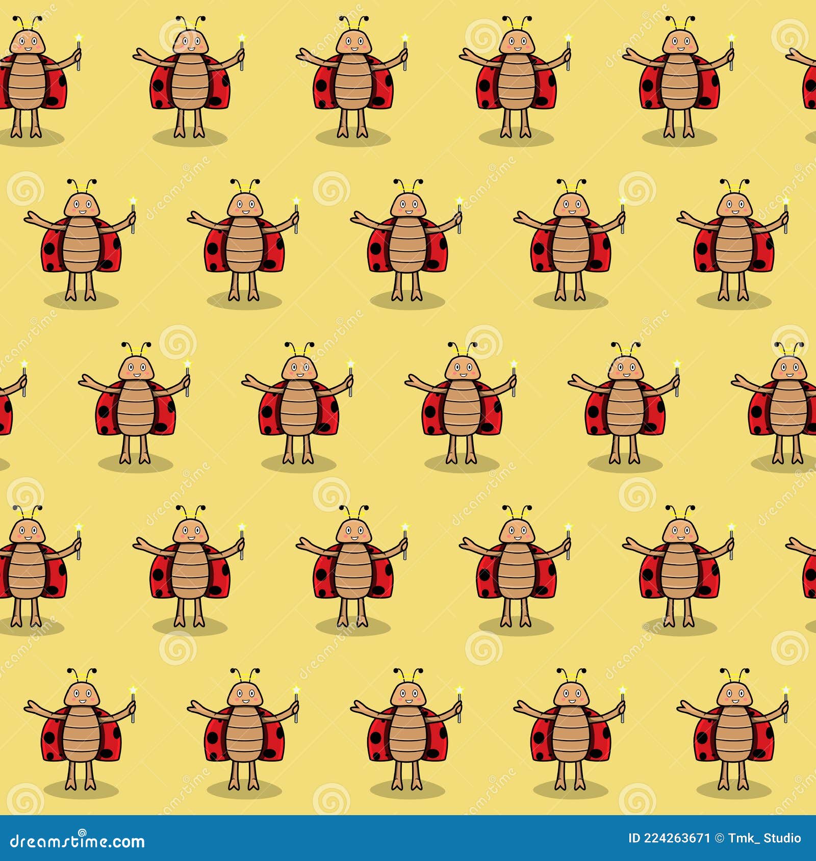 Vector Illustration of Fairy Beetles Pattern Stock Vector ...