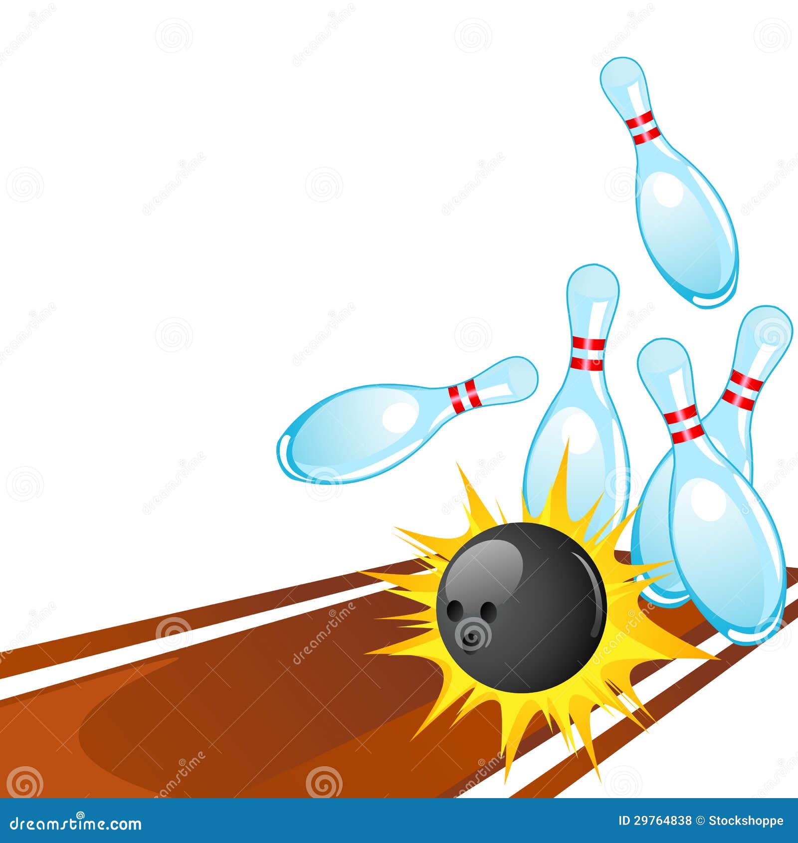 Falling Bowling Pin stock vector. Illustration of skittle - 29764838