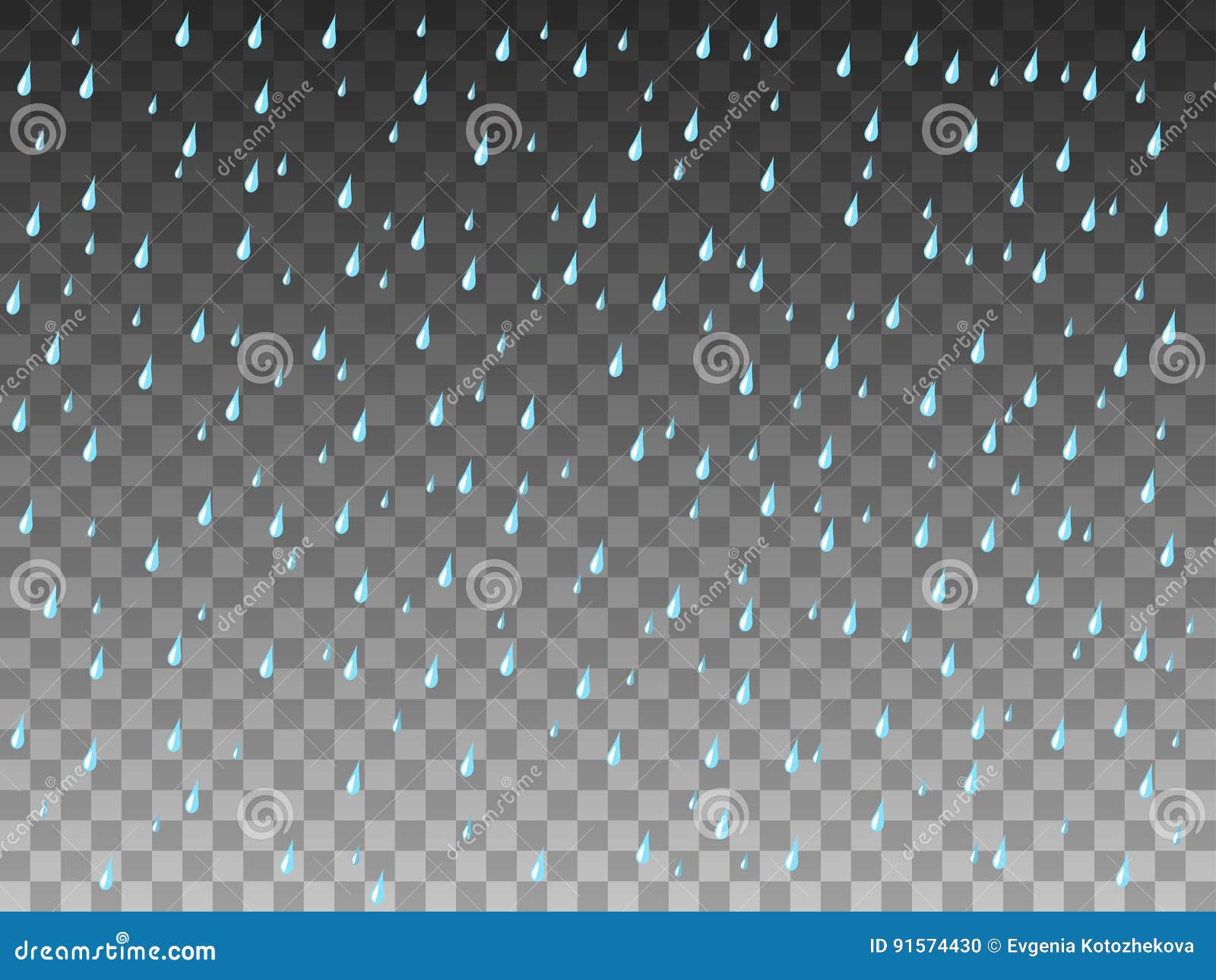 Vector Illustration of a Falling Cartoon Rain Stock Vector ...