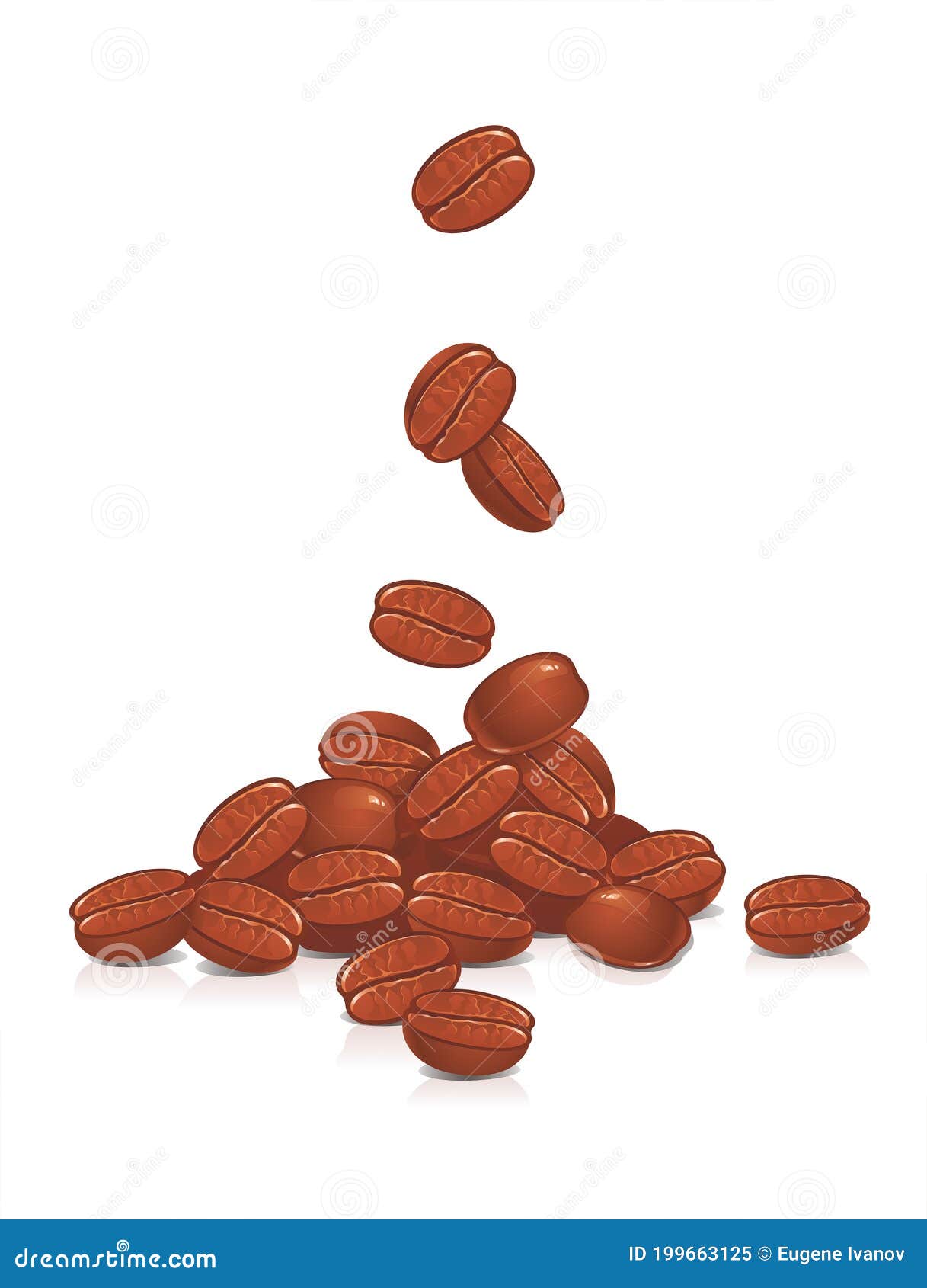 Coffee beans stock vector. Illustration of falling, natural - 199663125