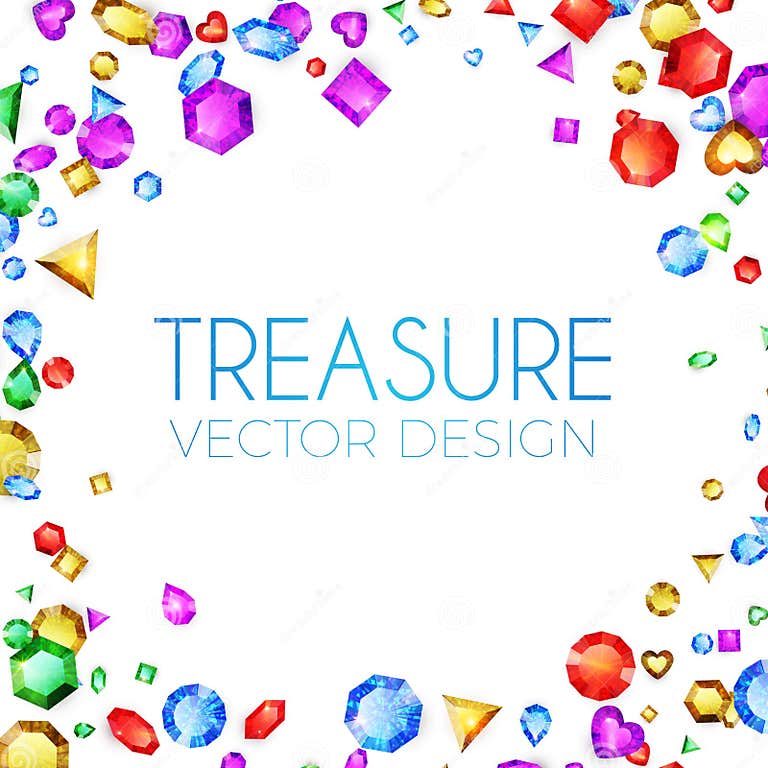 Vector Illustration. Falling Multicolor Gems. Treasure Design. Abstract ...
