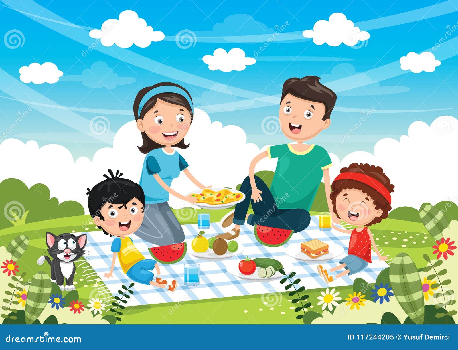 Vector Illustration of Family Picnic Stock Vector - Illustration of ... Vector Illustration of Family Picnic Stock Vector - Illustration of ...