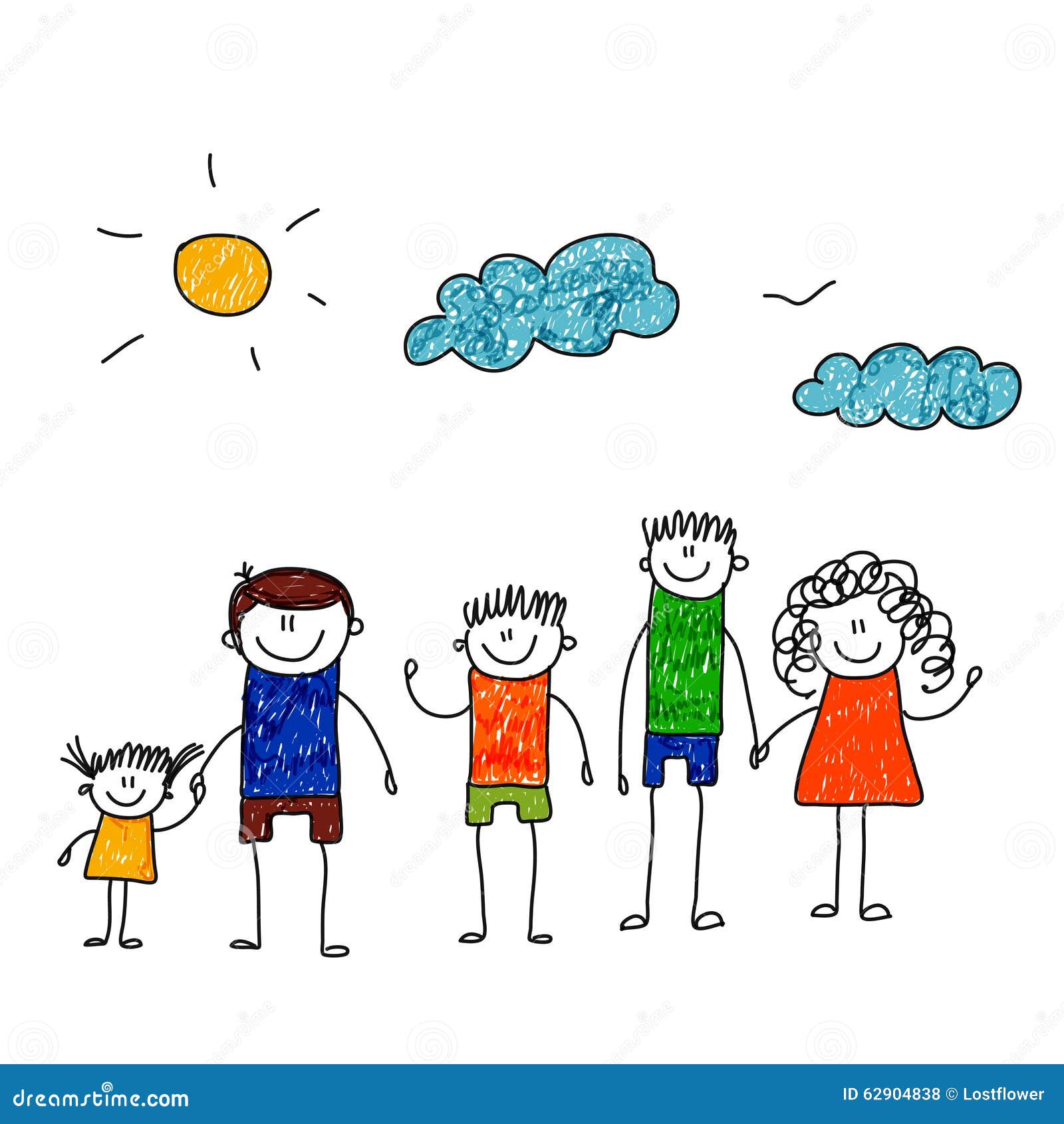 Vector Illustration of Family Vacation. Stock Vector - Illustration of ...