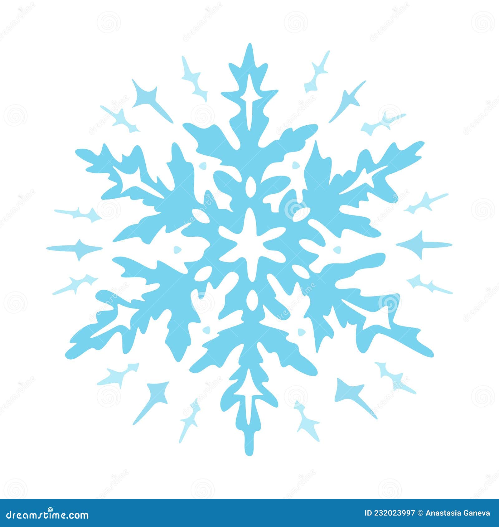 Vector Illustration of Fancy Snowflake. Stock Vector - Illustration of ...