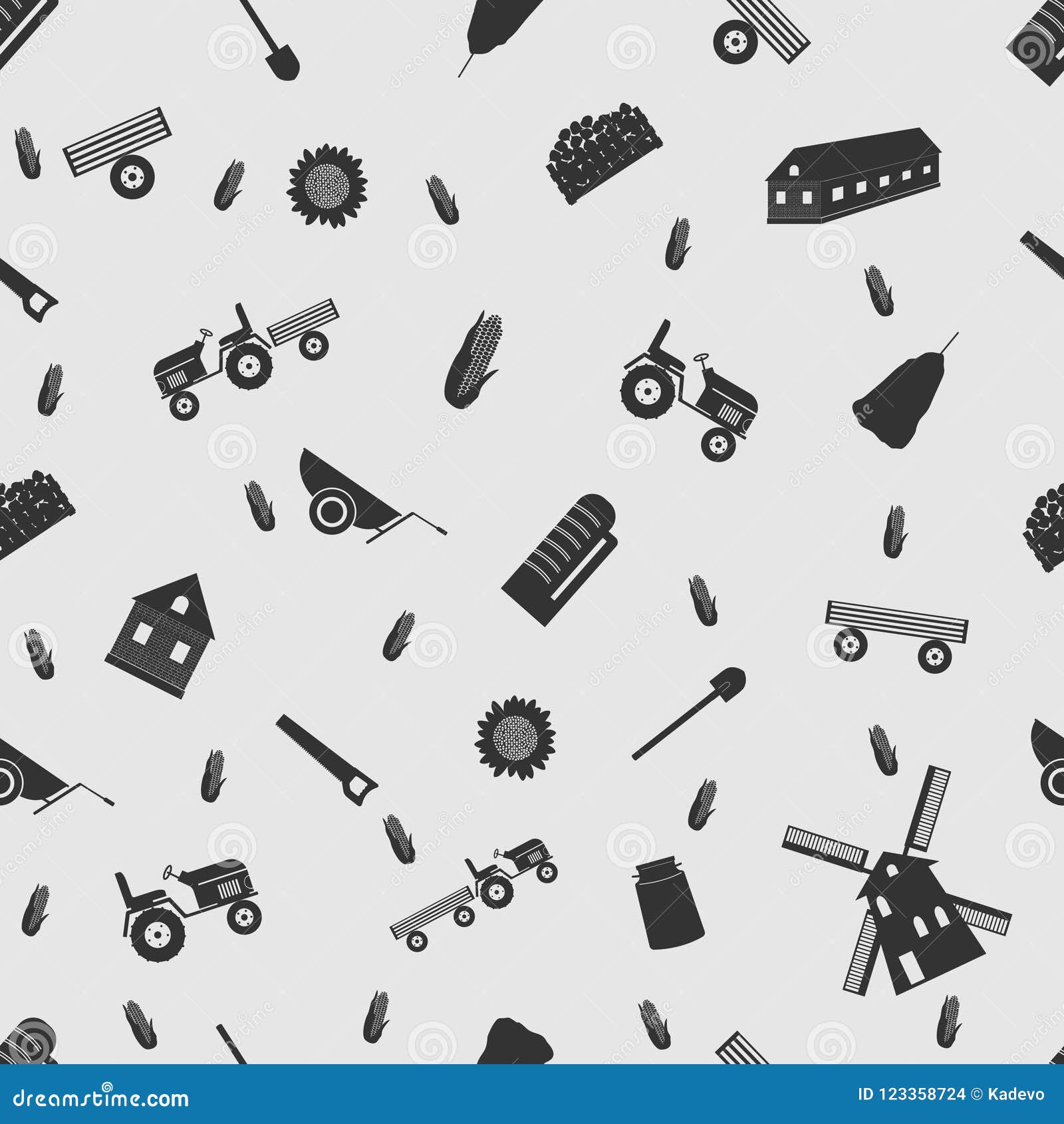 Vector Illustration Farm on the Background Seamless Pattern Stock ...