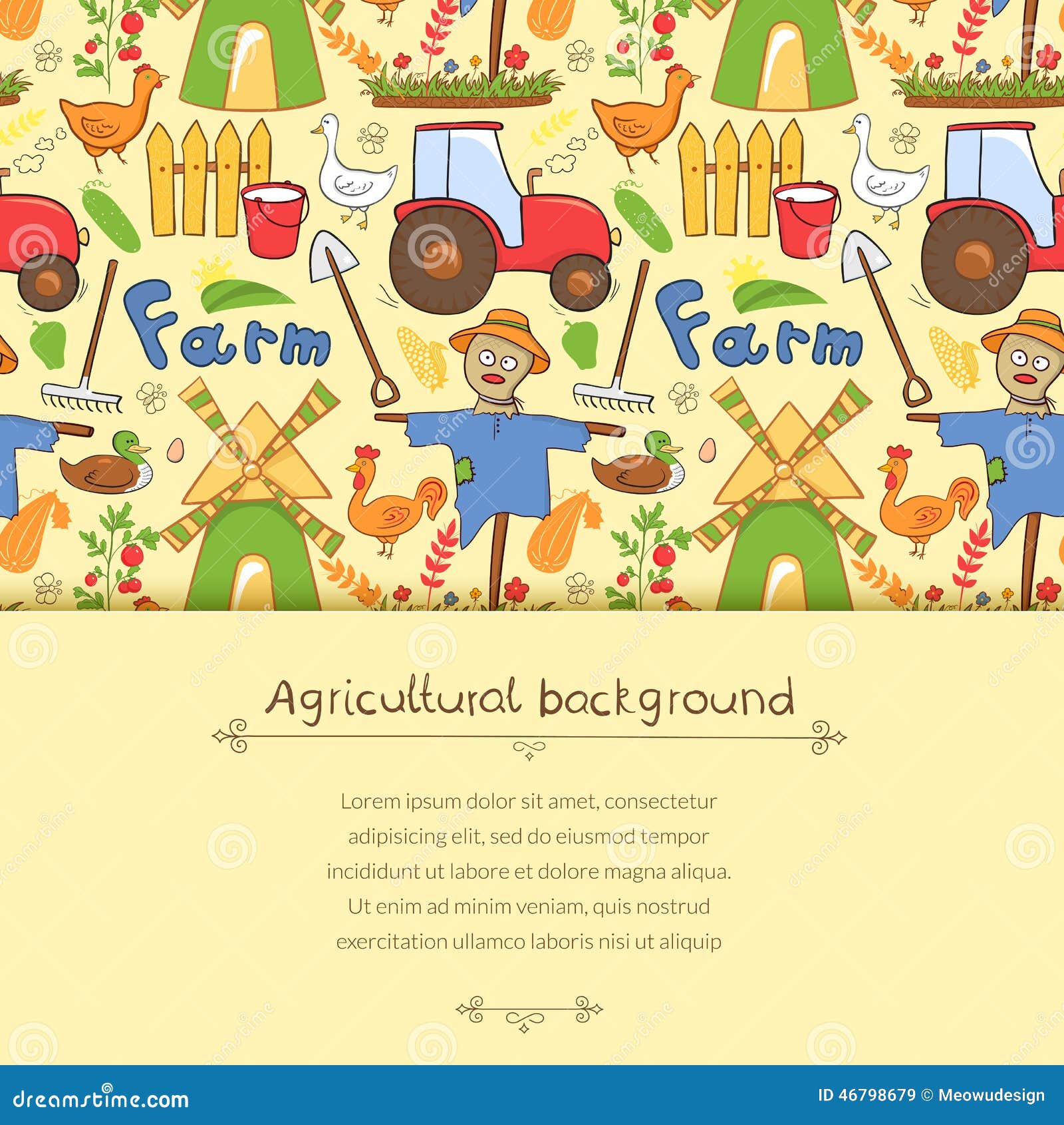 Vector Illustration Farm Elements in Doodle Style Stock Vector ...