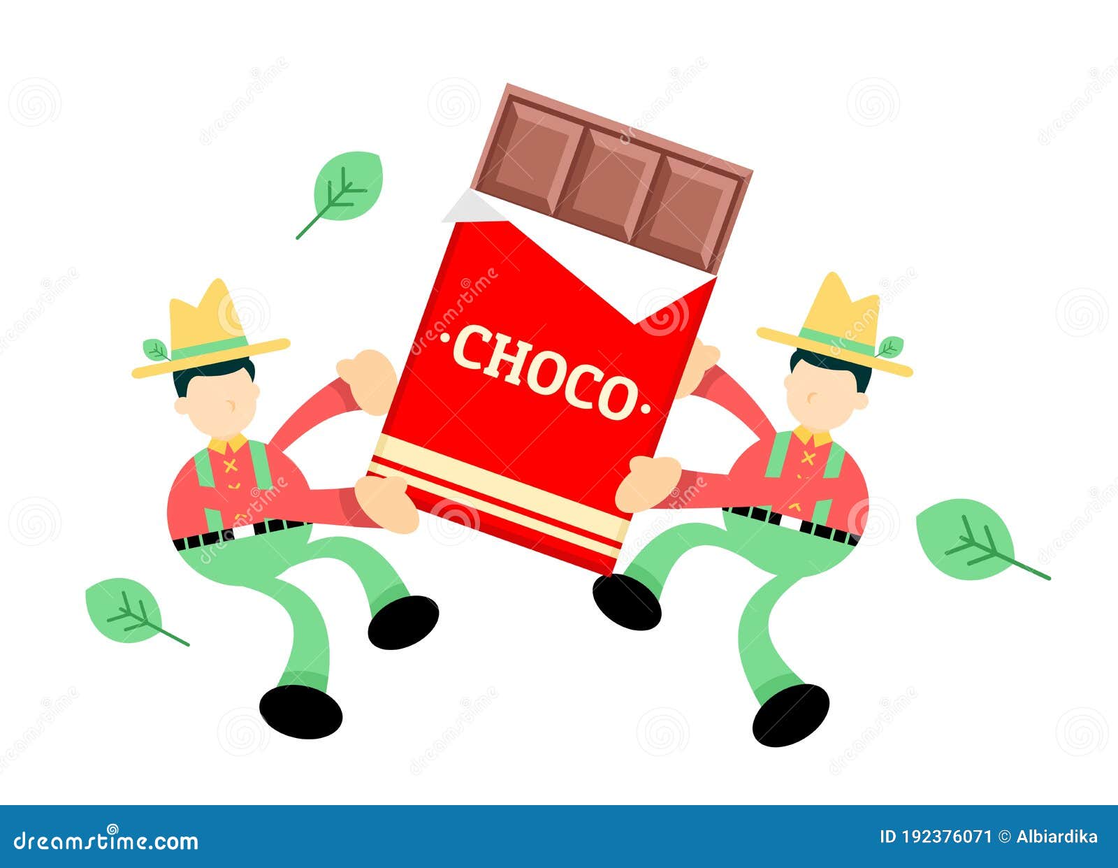 Farmer Man Agriculture and Chocolate Candy Bar Snack Cartoon Doodle ...