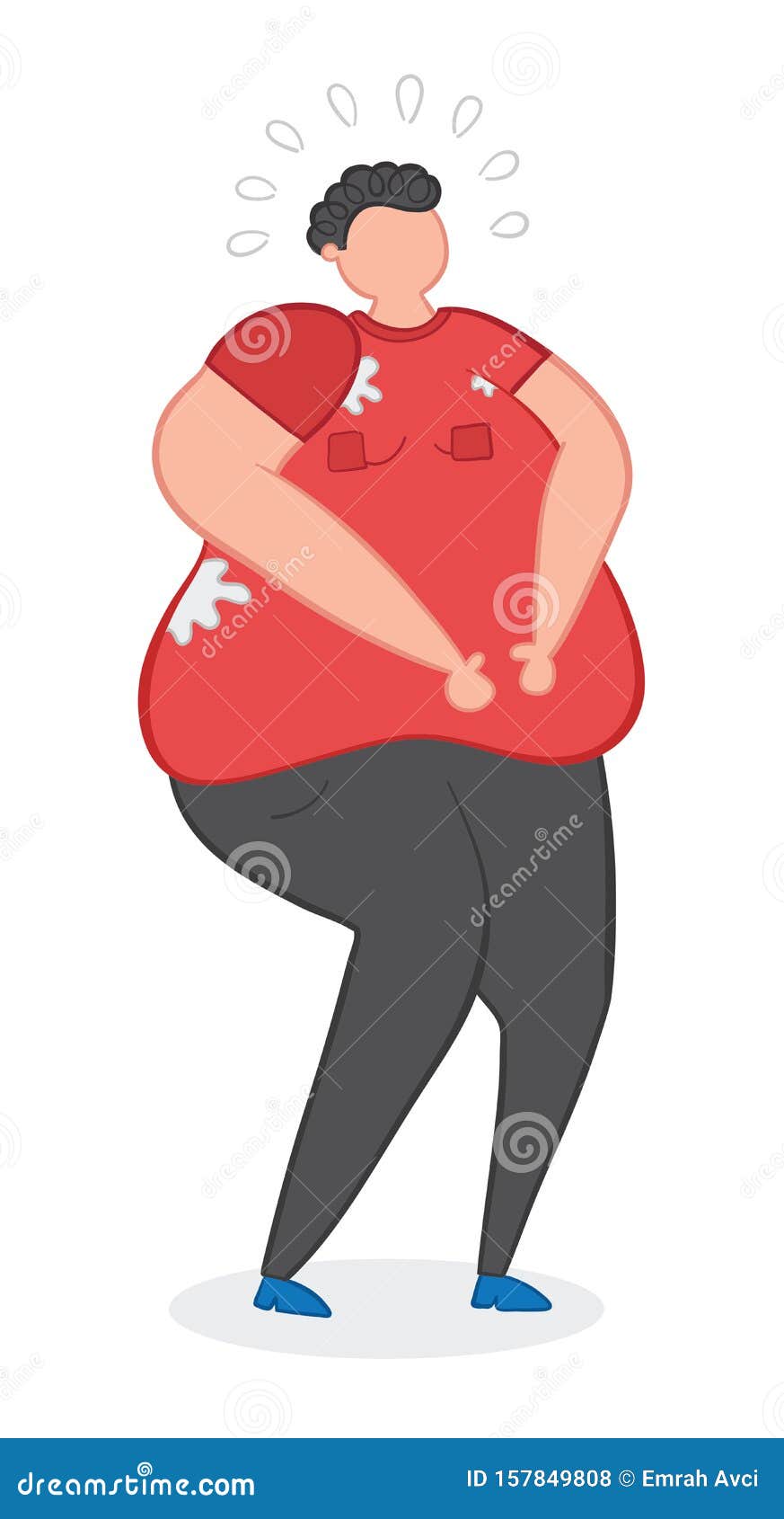 Vector Illustration Fat Man. Hand Drawn Stock Vector - Illustration of ...