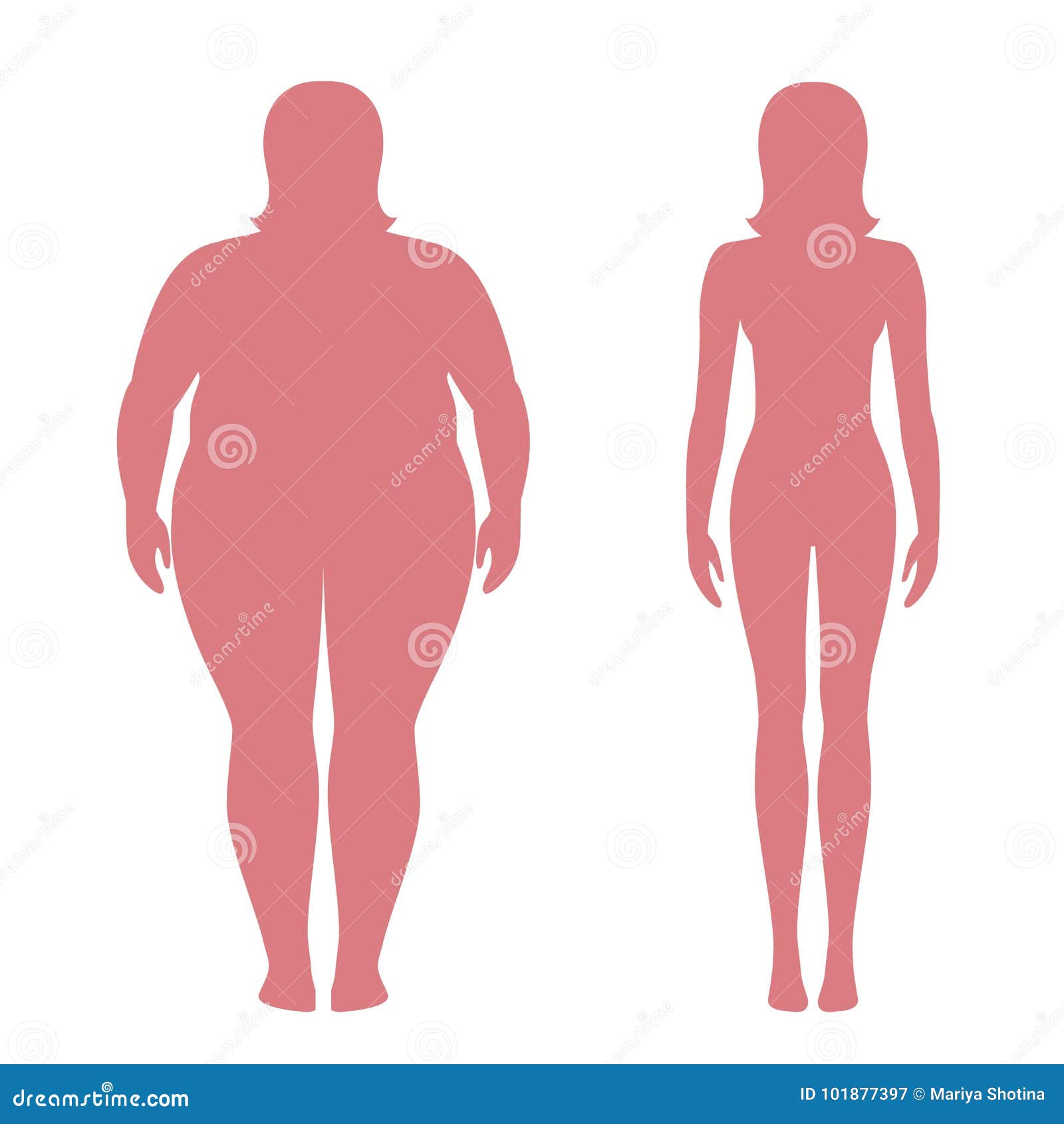 Woman And Obese Chart Scales Isolated Flat Vector Illustration Cartoon