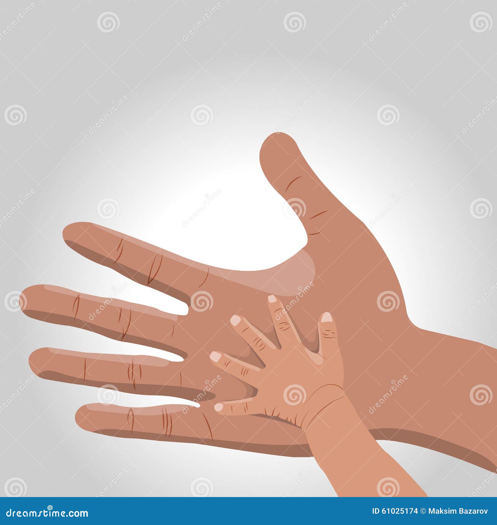 Vector Illustration of Father S Hand Stock Vector - Illustration of ...