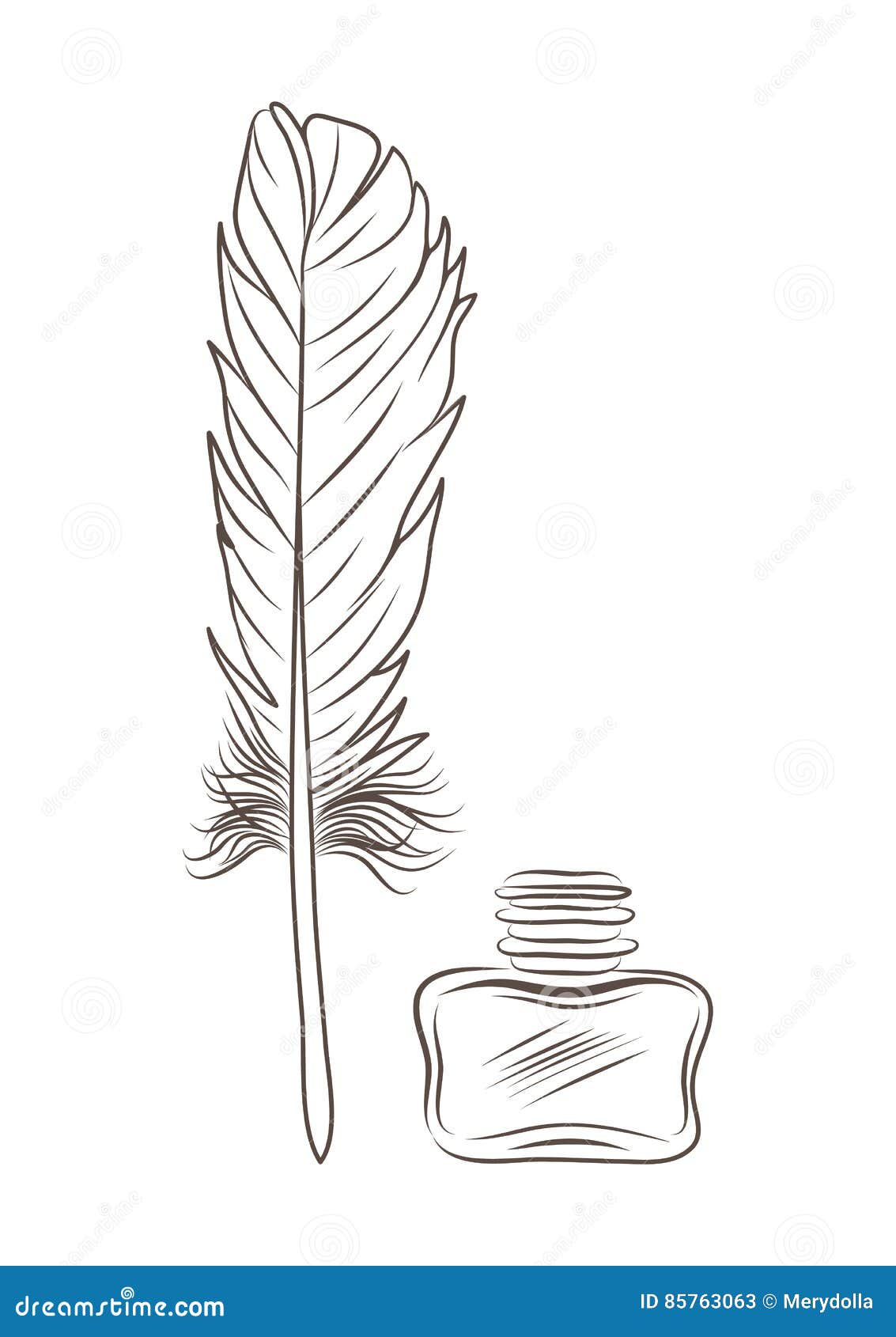 Vector Inkpot Outline Icon Design | CartoonDealer.com #225847745