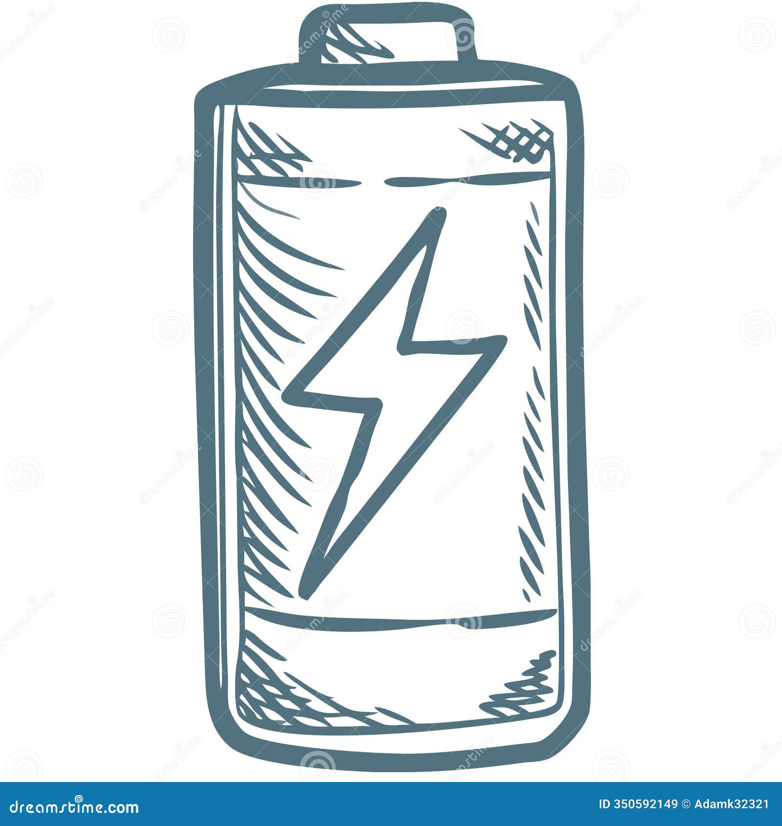 Vector Illustration of Battery with Lightning Bolt for Energy and Power ...