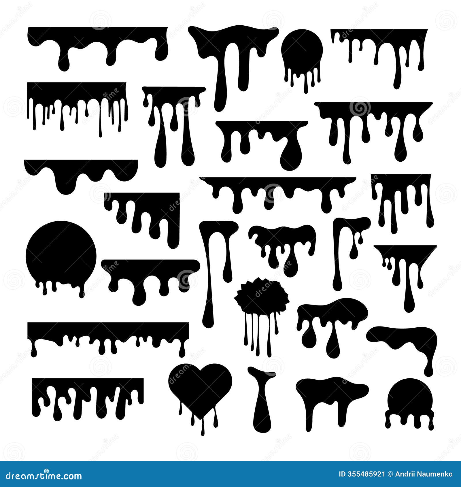 Set of Melting Drips Vector Illustration Stock Vector - Illustration of ...