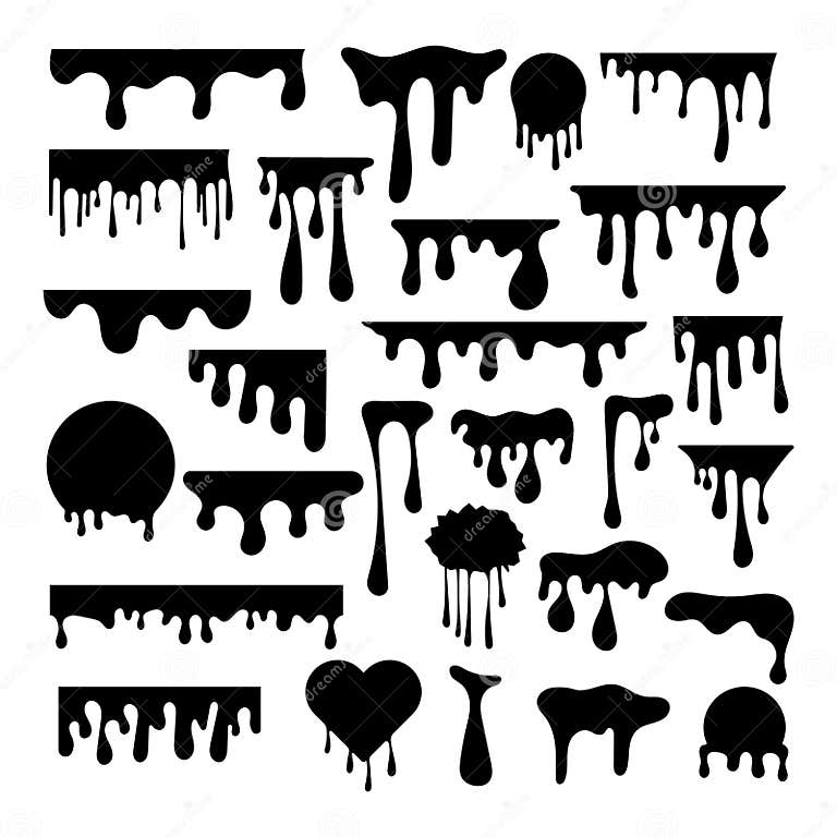 Set of Melting Drips Vector Illustration Stock Vector - Illustration of ...