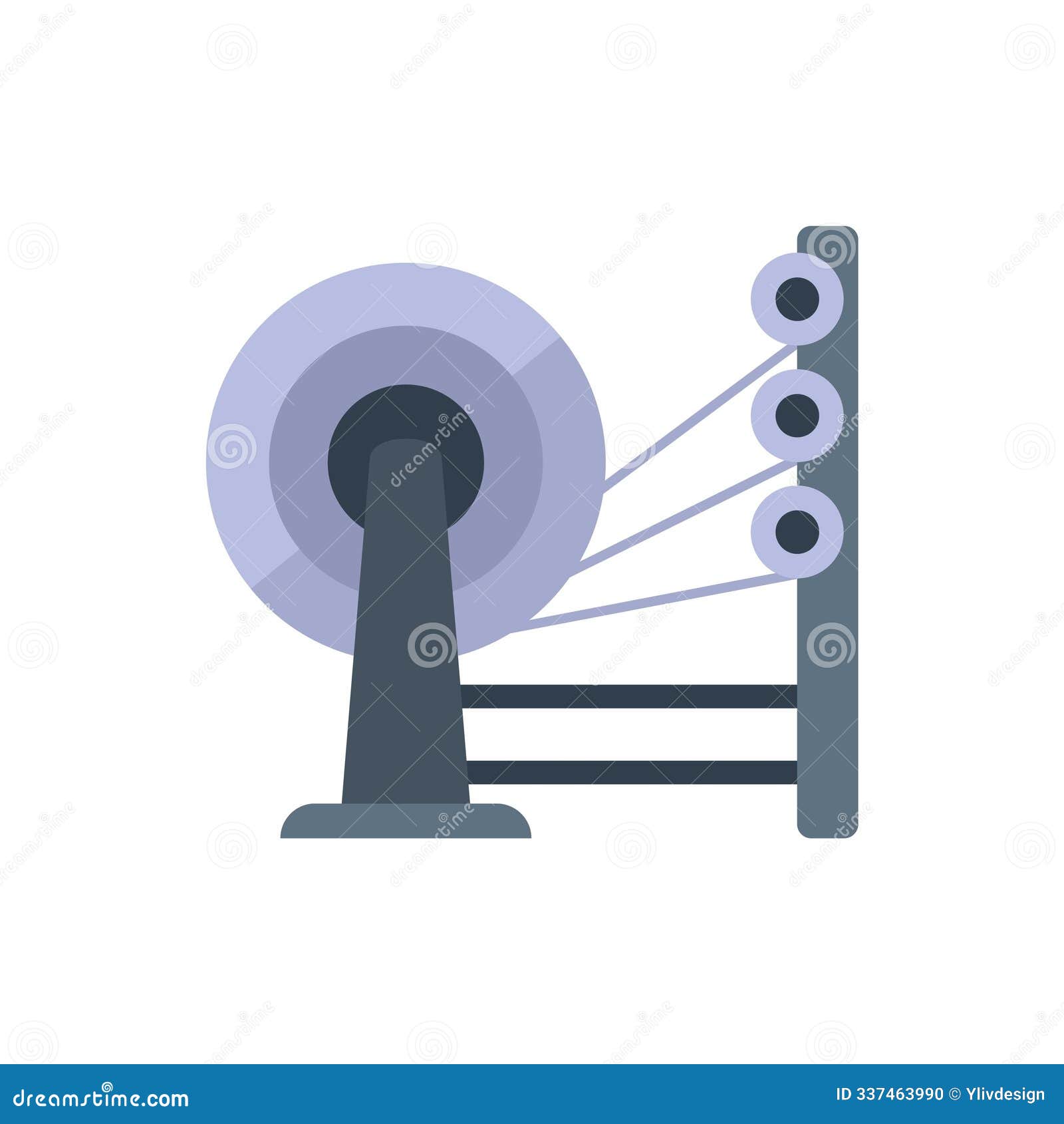 Industrial Textile Machine Winding Threads on Spools in a Factory Stock ...
