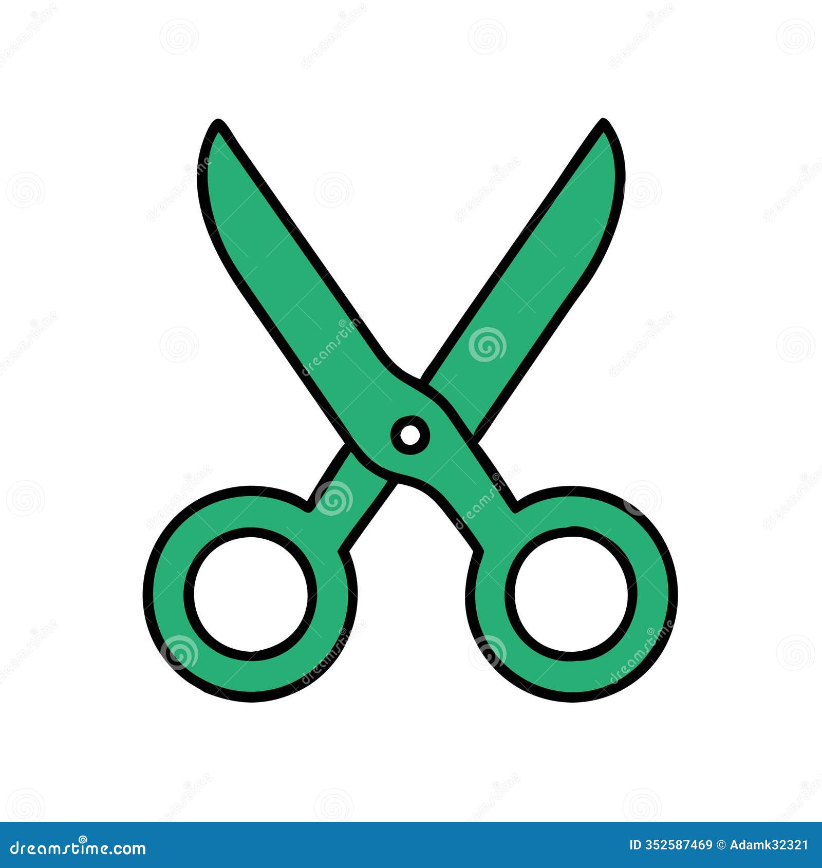 Green Scissors Vector Illustration for Craft and Design Projects Stock ...