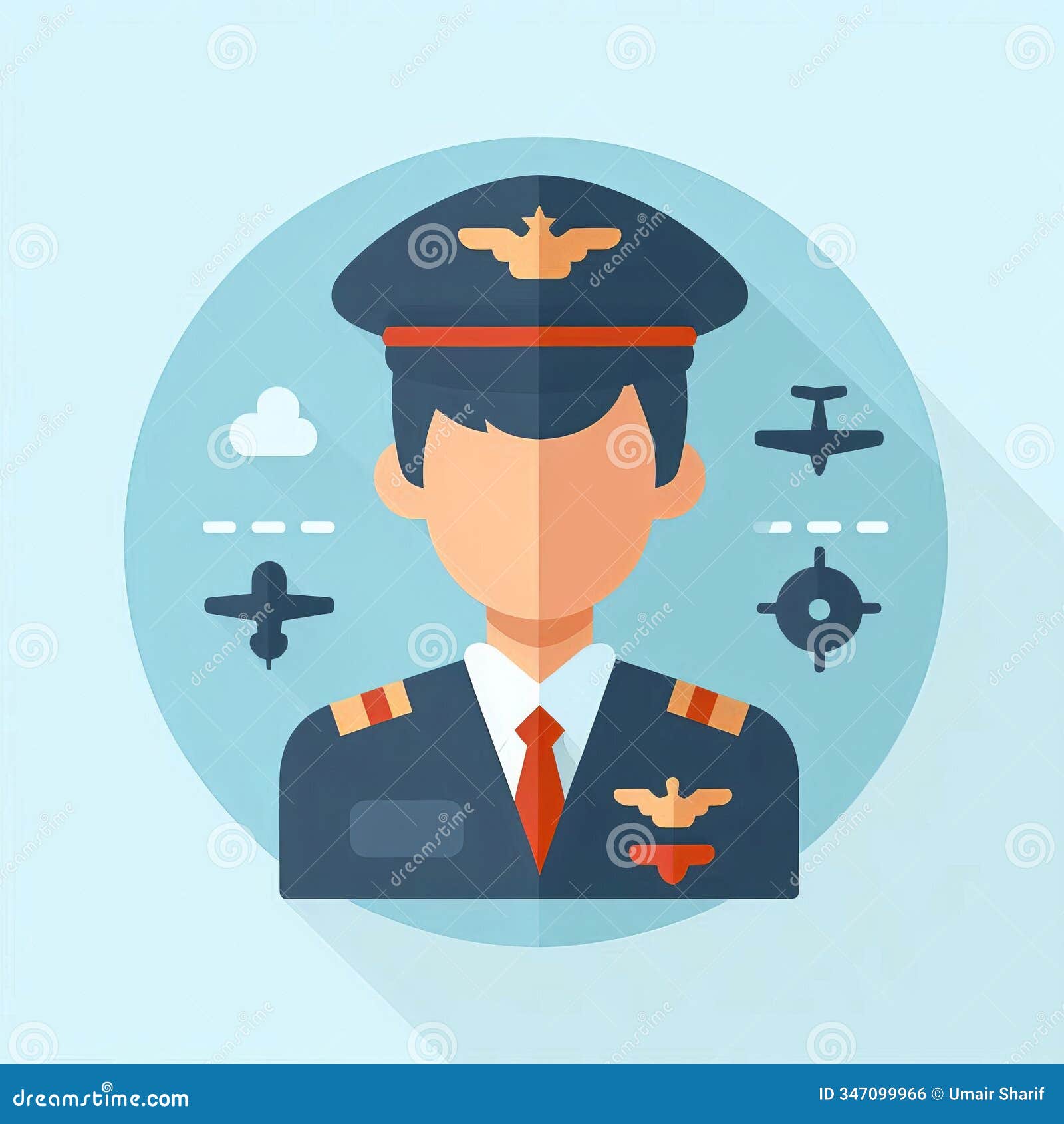 Modern Aviator: a Vector Tribute To Pilots Stock Illustration ...