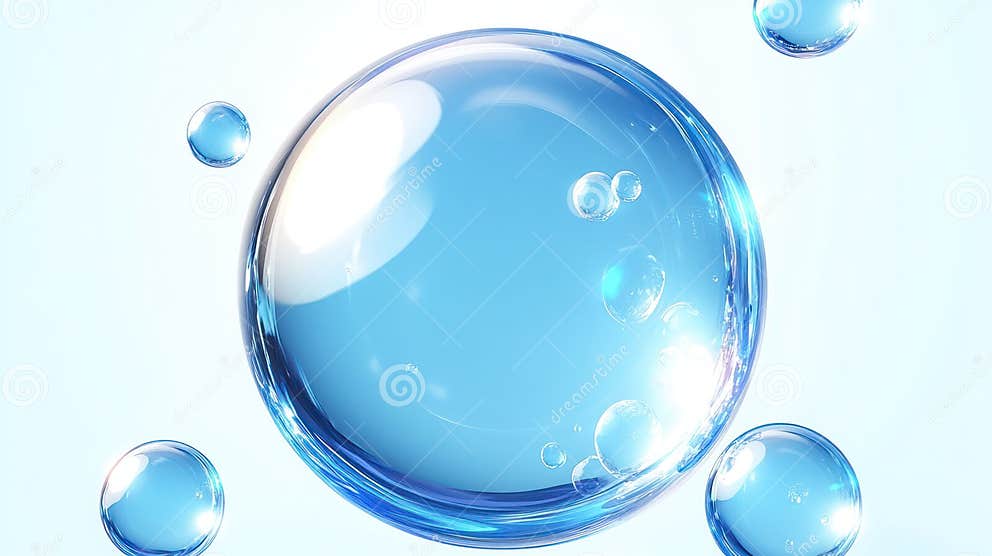 Blue Bubble Icon - Vector Illustration of a Round Bubble with Gradient ...