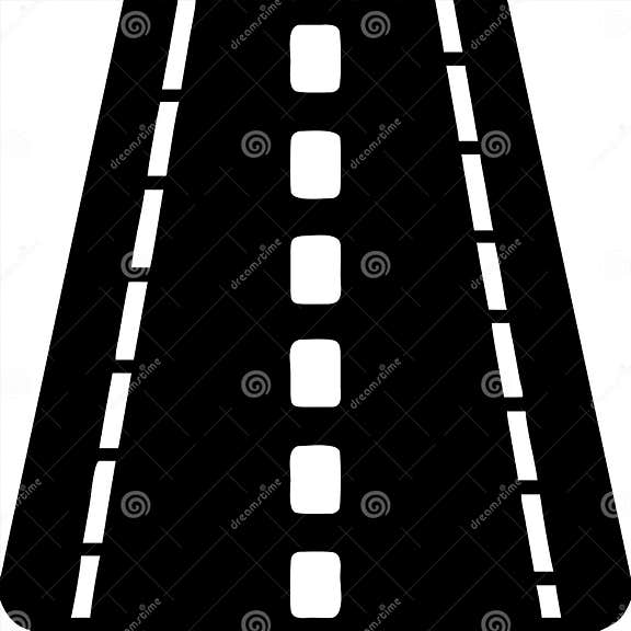 Vector Illustration of Straight Road with Dashed Lines for ...
