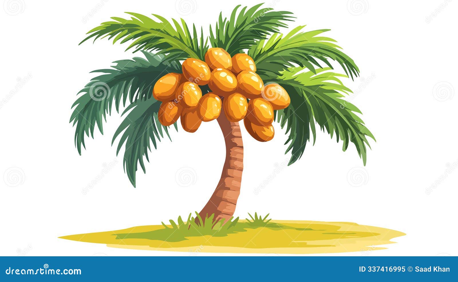 Date Palm Tree Icon Vector Illustration Stock Vector - Illustration of ...