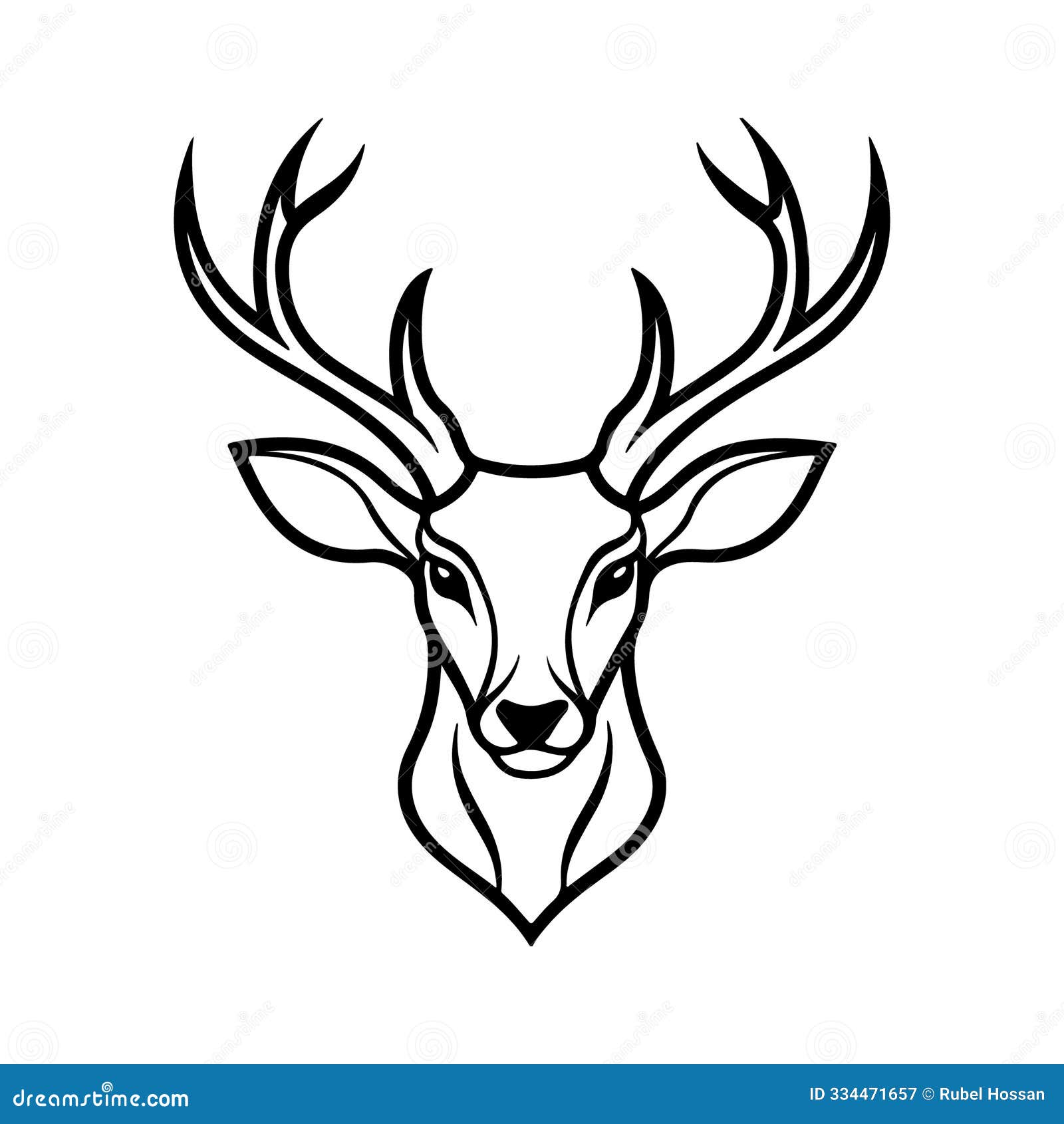 Vector Illustration Featuring a Deer Head Outline Stock Illustration ...