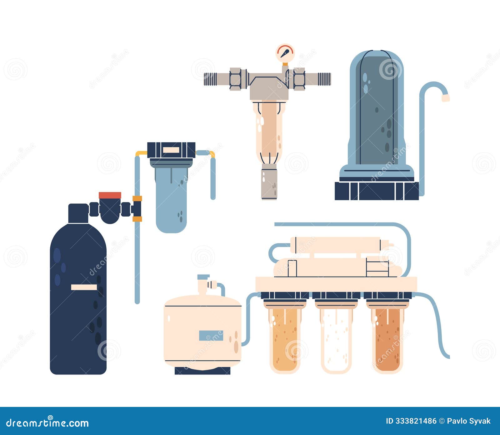 Vector Illustration Featuring Various Types of Advanced Water ...