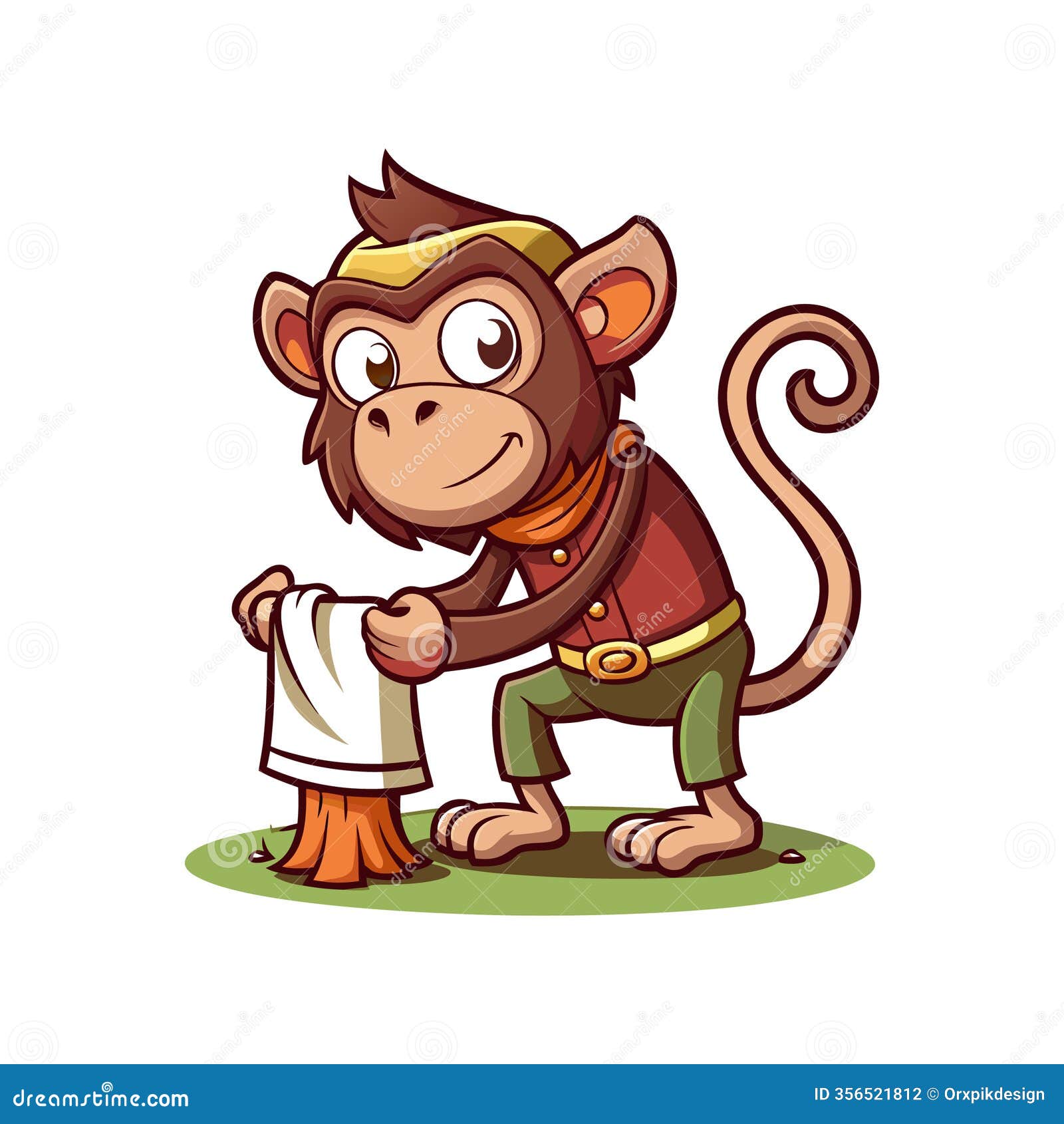 Feeble Monkey Drying while Sewing Stock Vector - Illustration of drying ...