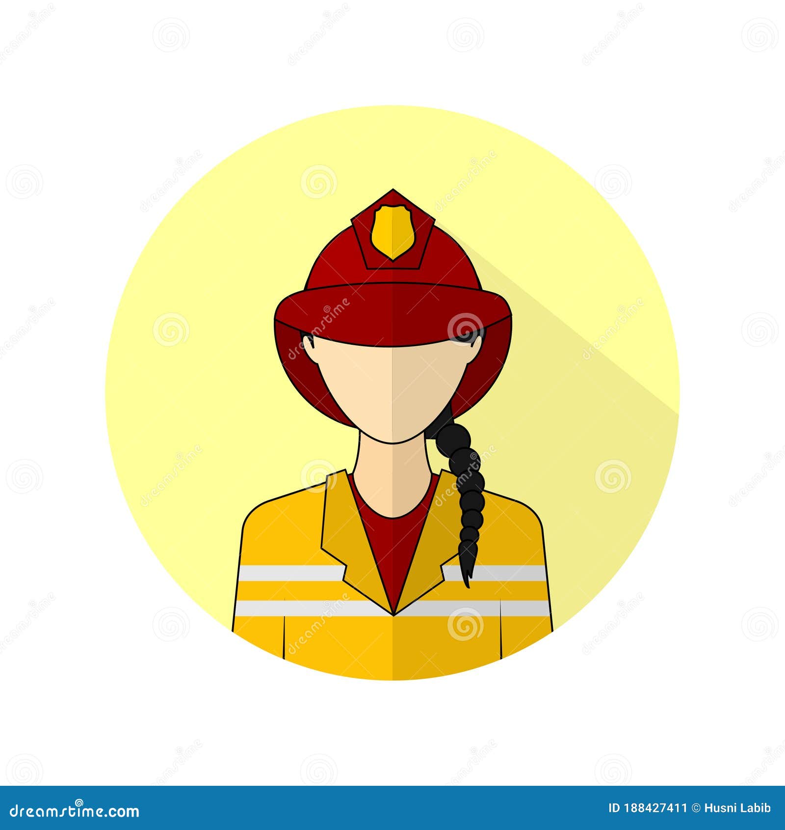 Vector Illustration of the Female Firefighter Avatar Icon Stock Vector ...
