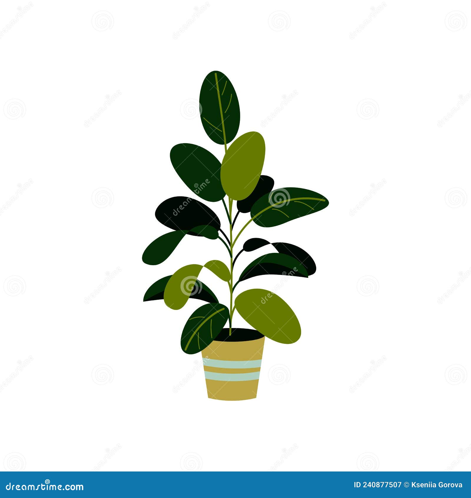 Ficus Isolated On White Background. Continuous One Line Drawing. Vector ...