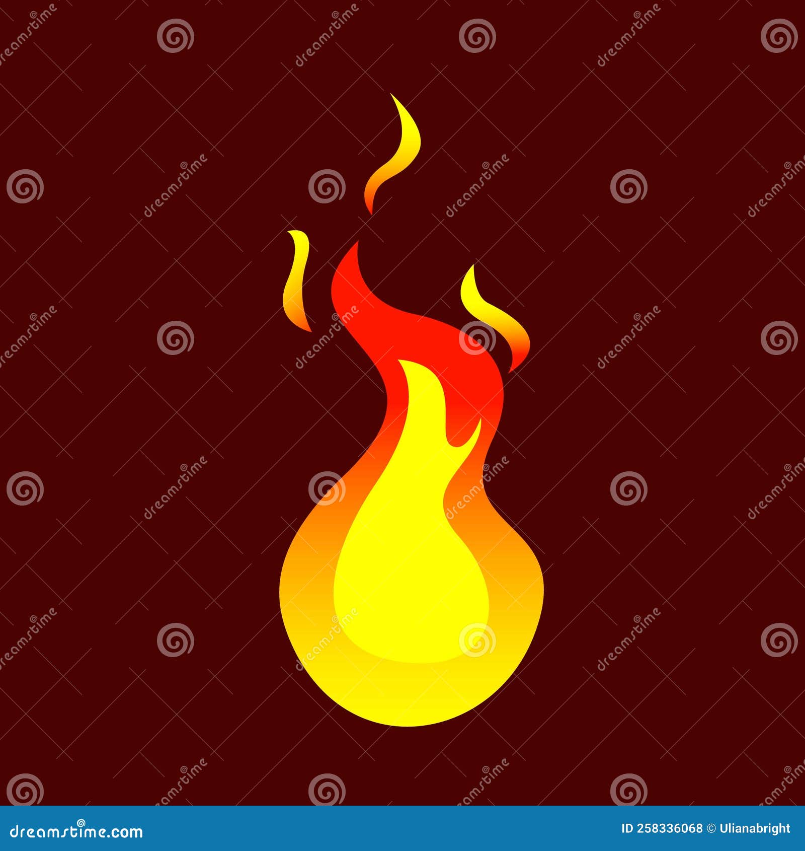 Vector Illustration of a Fiery Flame. Element for Game or Application ...